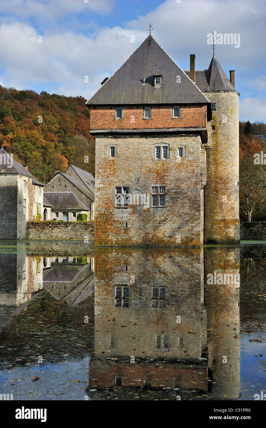 13th Century keep of Castle Carondelet at Crupet in the Belgian ...