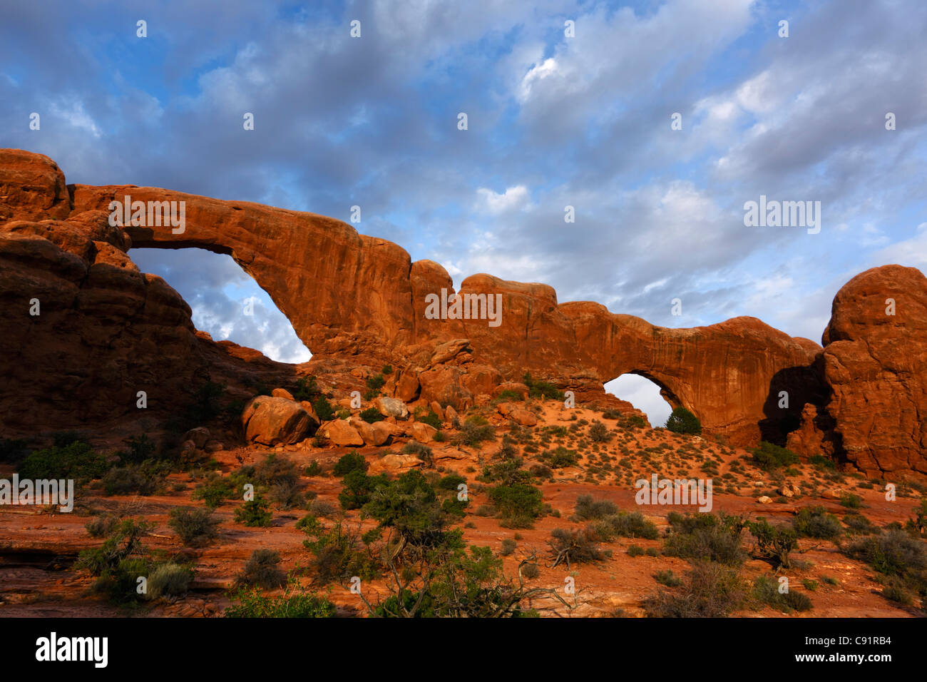 North and South Window Arches, Arches National Park Stock Photo - Alamy