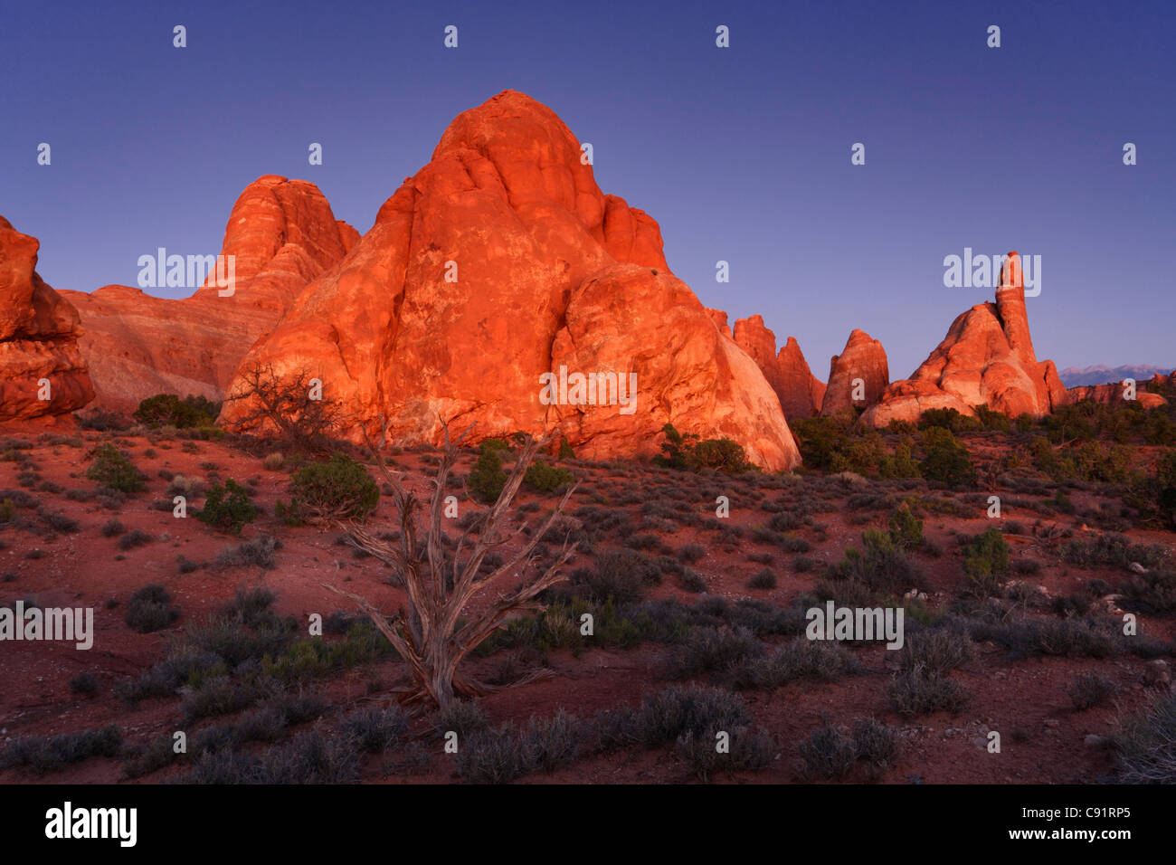 Fiery Furnace at dusk, Arches National Park Stock Photo - Alamy