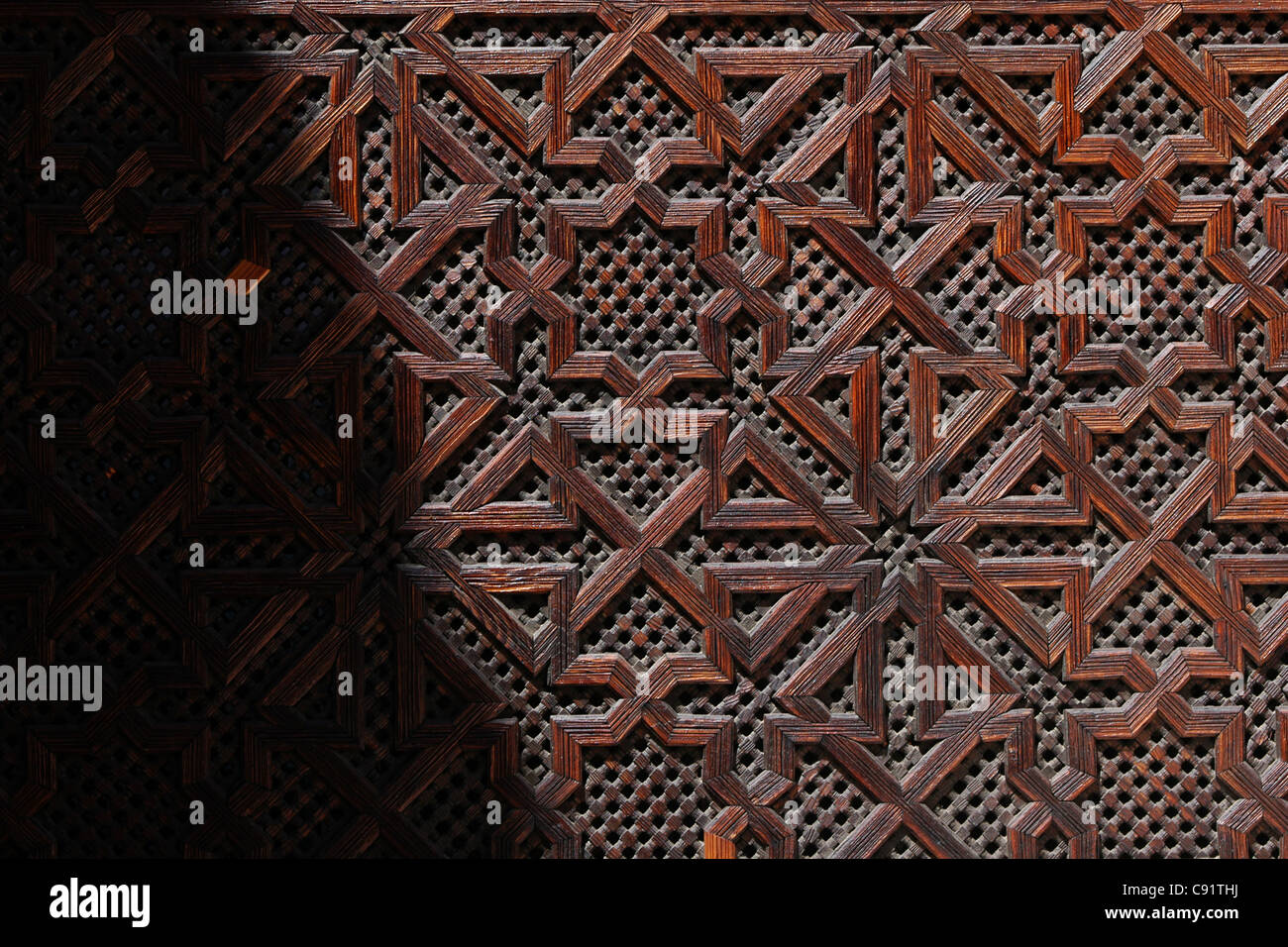 Islamic geometric carved screen design hi-res stock photography and ...