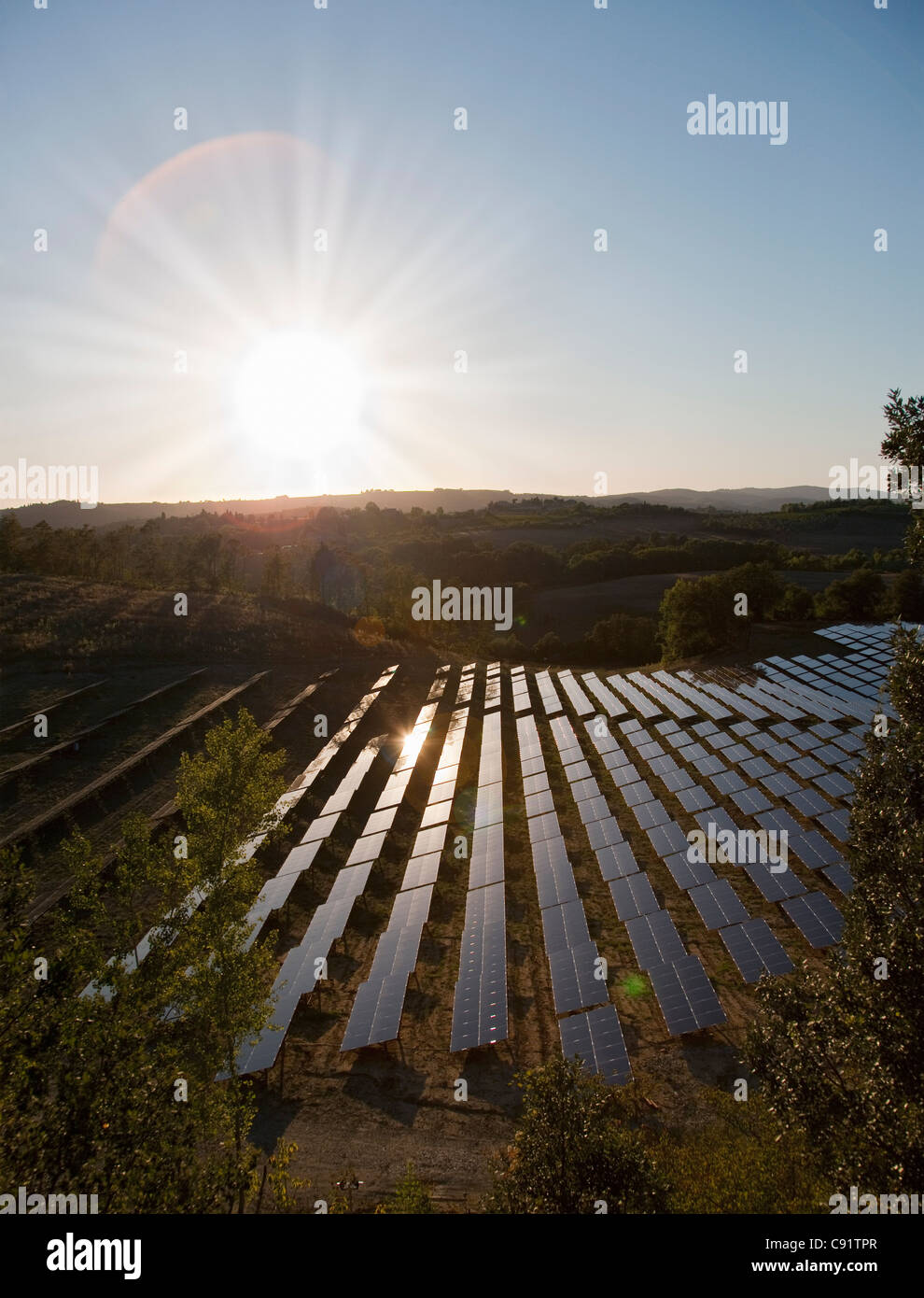 Aerial vertical view solar power hi-res stock photography and images ...