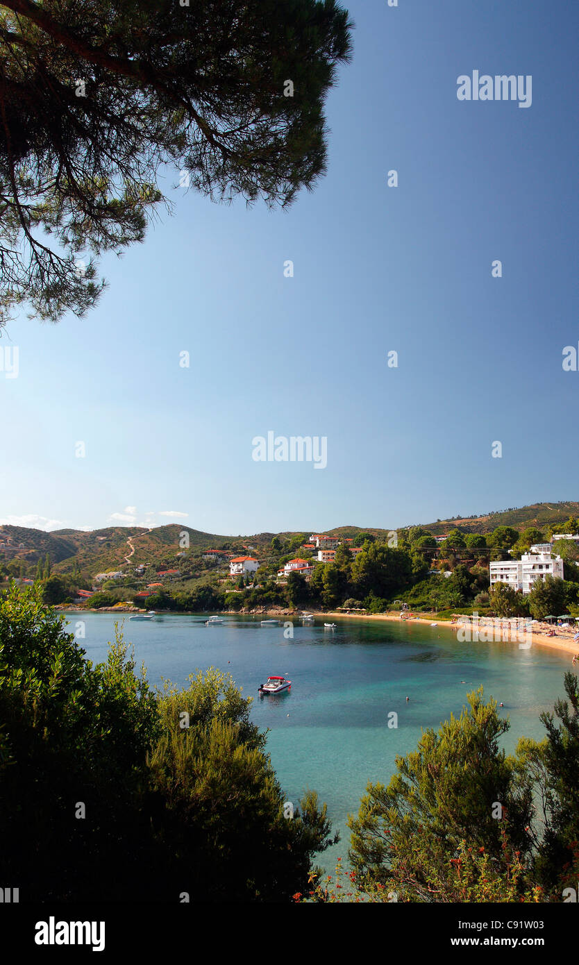 Skiathos beach boat hi-res stock photography and images - Alamy
