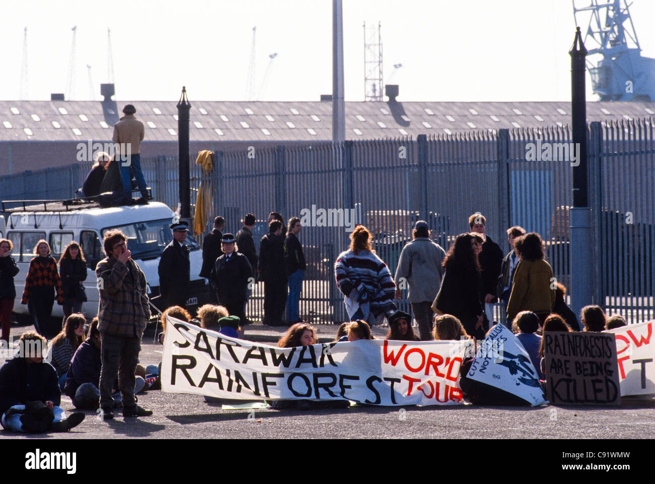 Earth First environmental protest against the importation of tropical ...