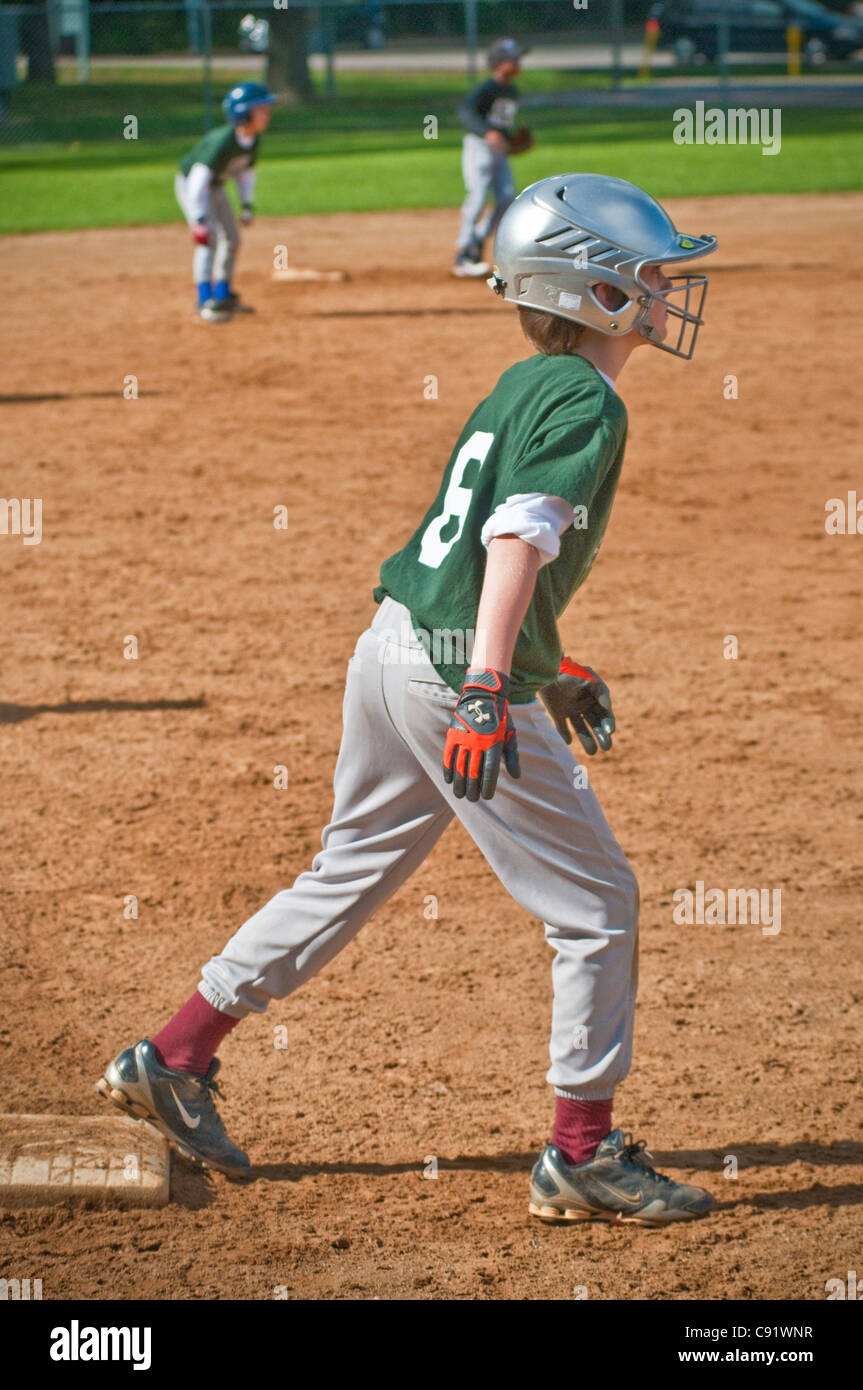 Leading off base Stock Photo - Alamy