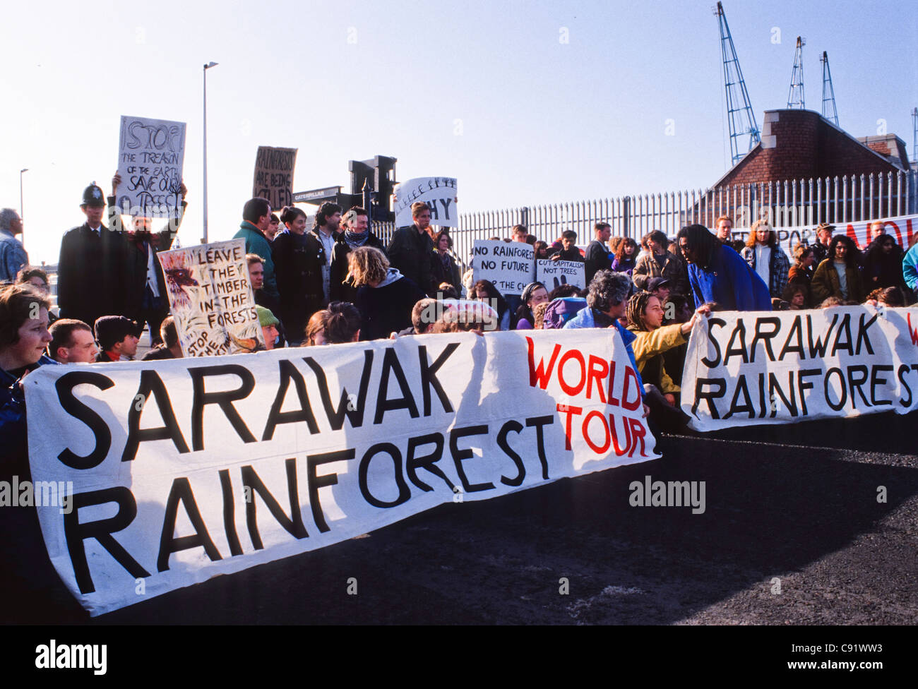 Earth First environmental protest against the importation of tropical ...