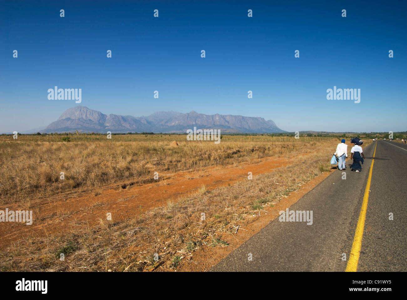 The Mulanje Massif rises out of the southern plains, and can be seen ...