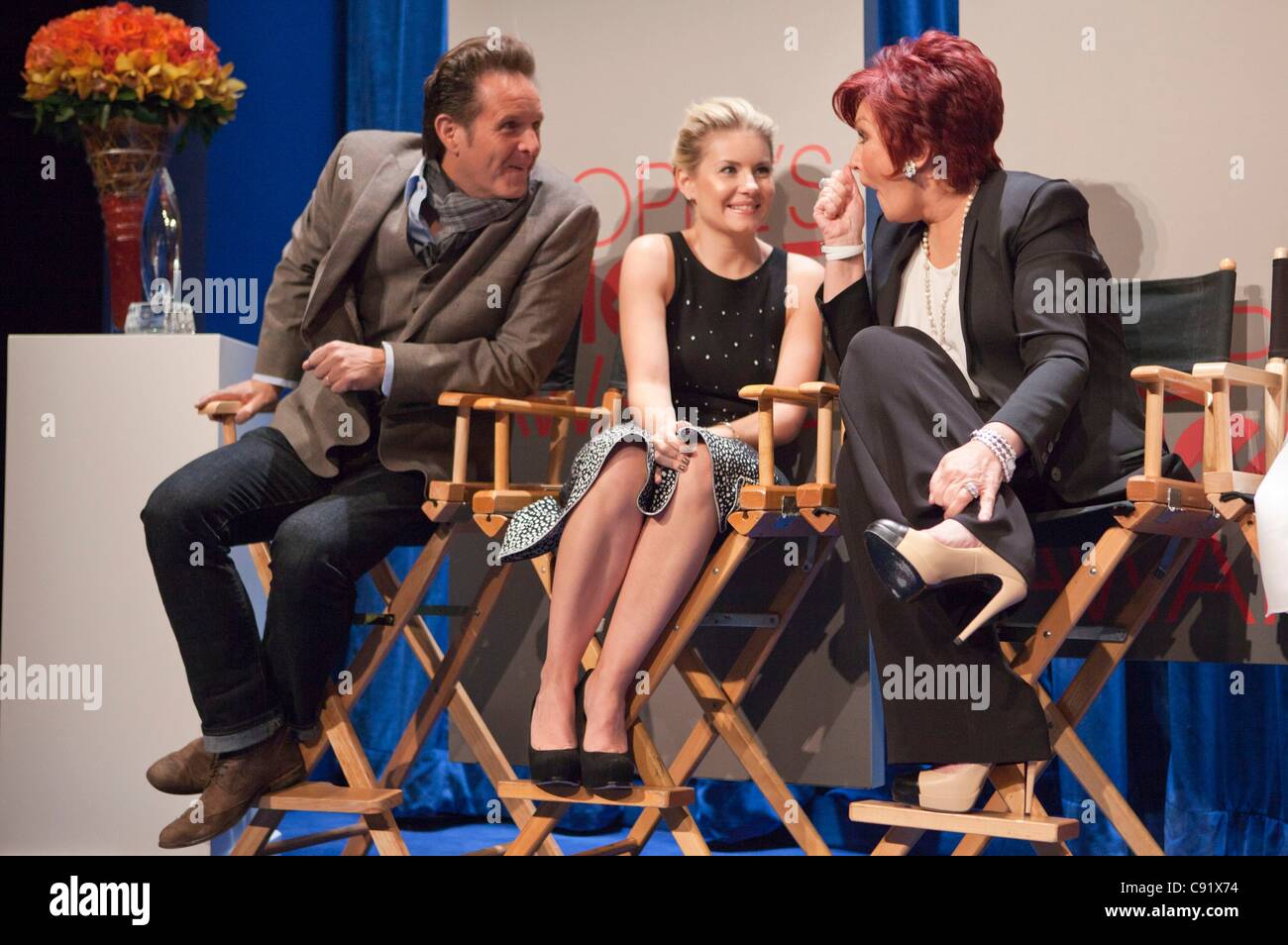 Mark Burnett, Elisha Cuthbert, Sharon Osbourne at the press conference ...