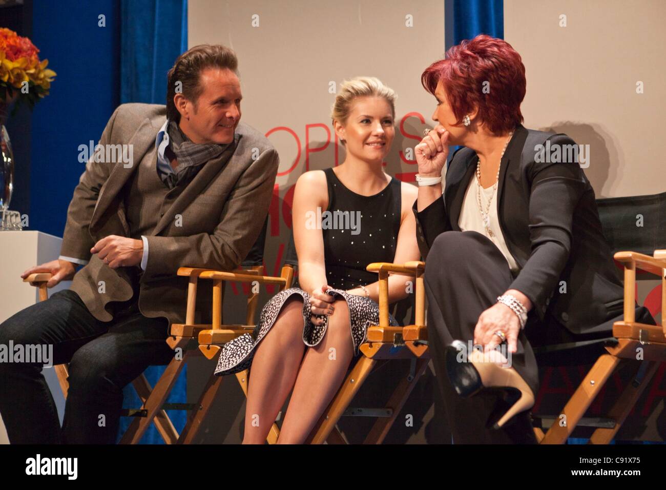 Mark Burnett, Elisha Cuthbert, Sharon Osbourne at the press conference ...