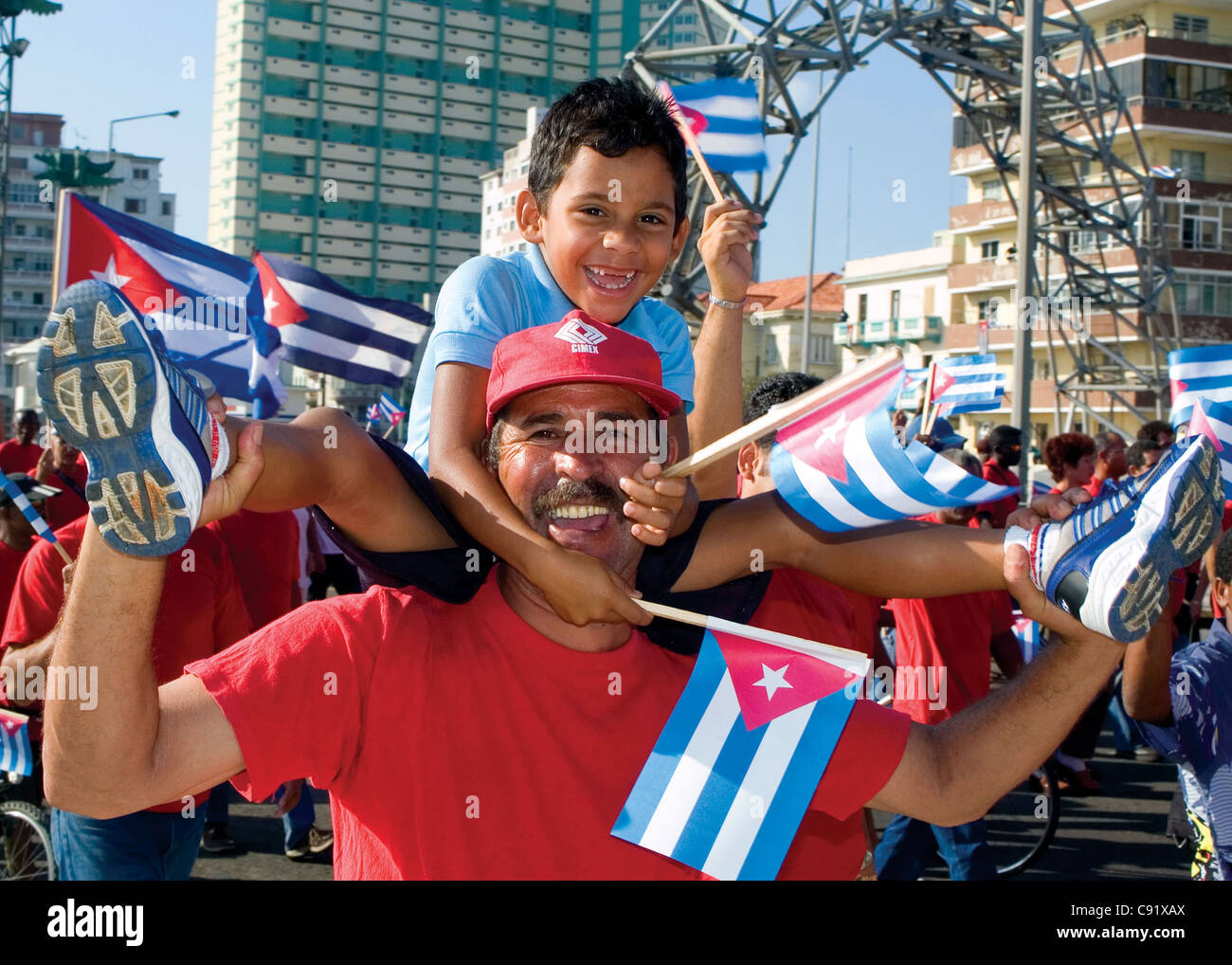 Cuban child with flag hi-res stock photography and images - Alamy