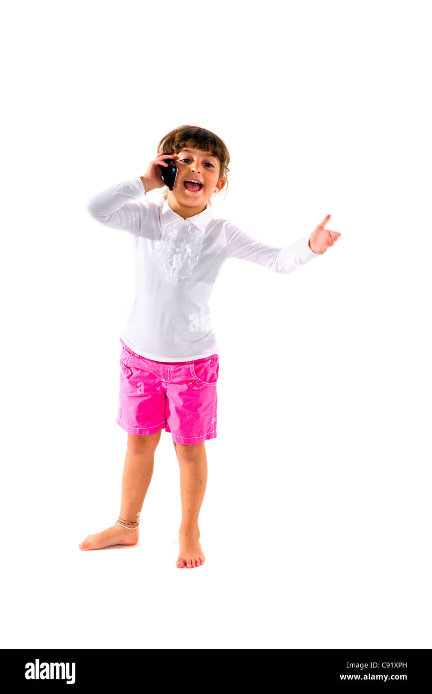 Girl with mobile phone Cut Out Stock Images & Pictures - Alamy