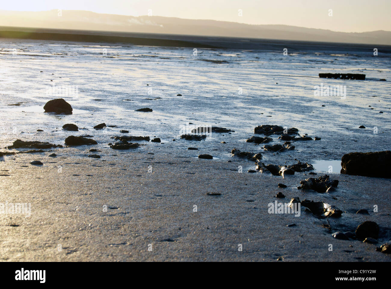 Thurstaston beach at sunset Stock Photo - Alamy