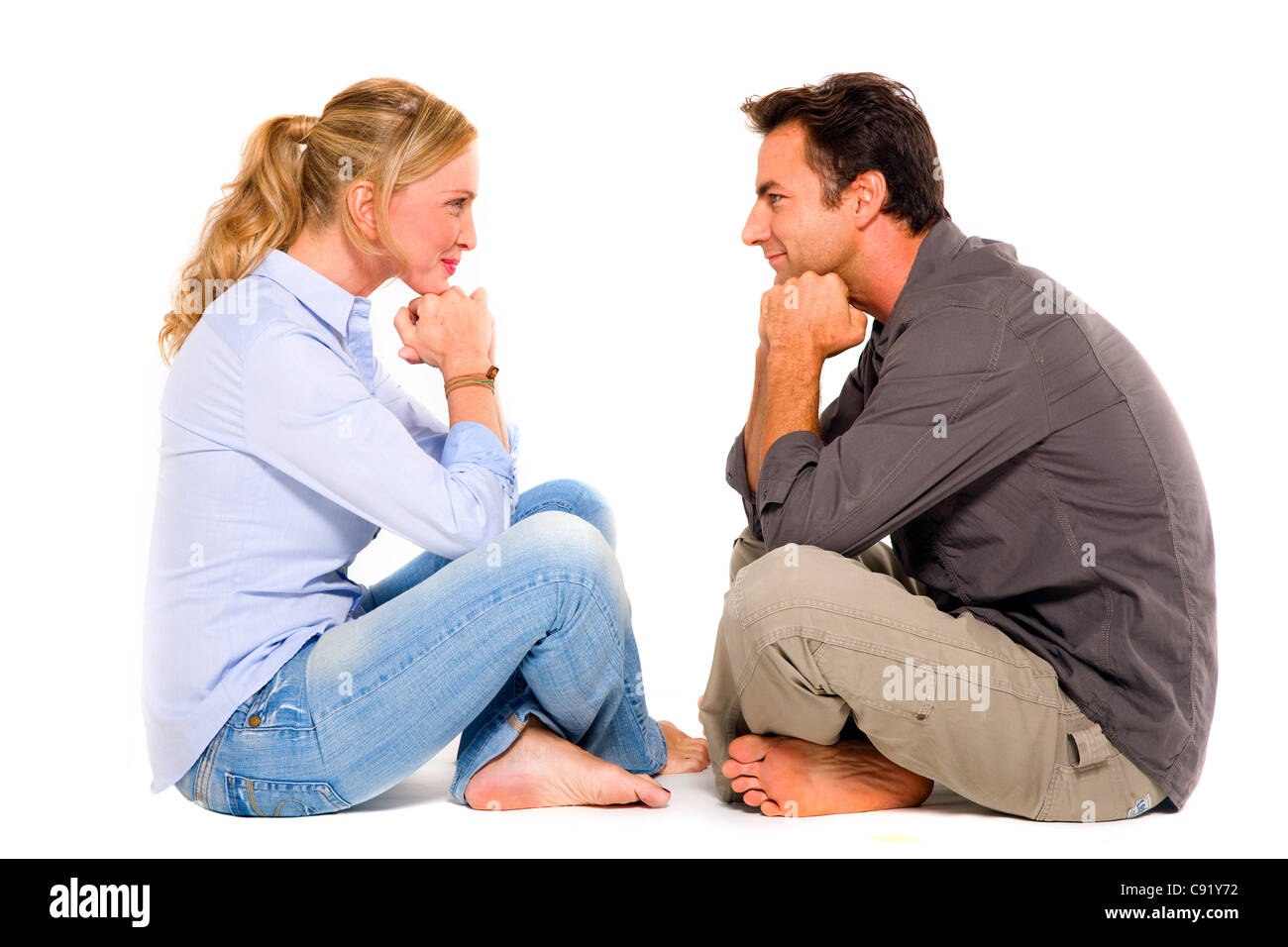 Young couple one man Cut Out Stock Images & Pictures - Alamy