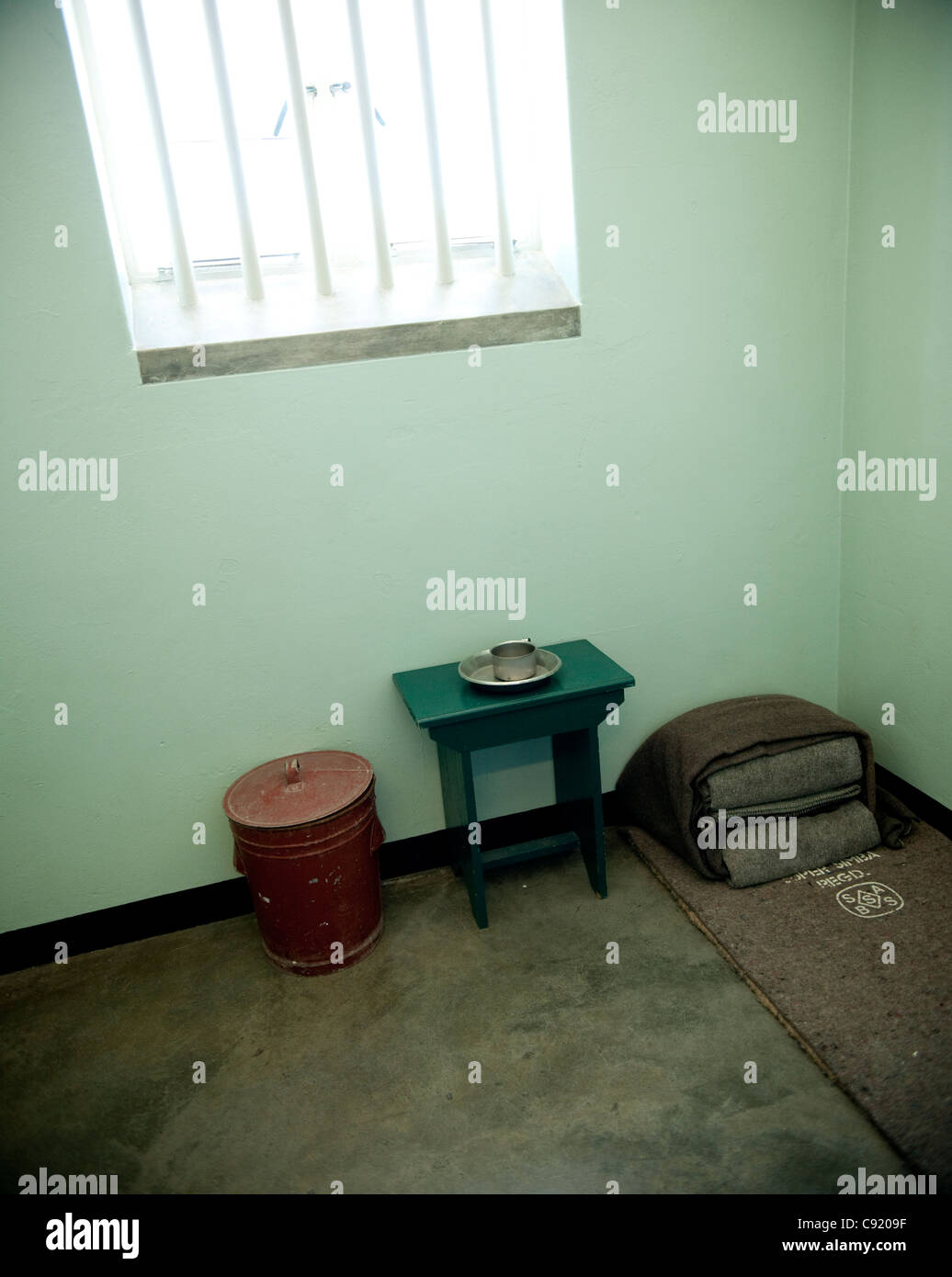 Nelson Mandela's cell in Robben Island prison is maintained today as it ...