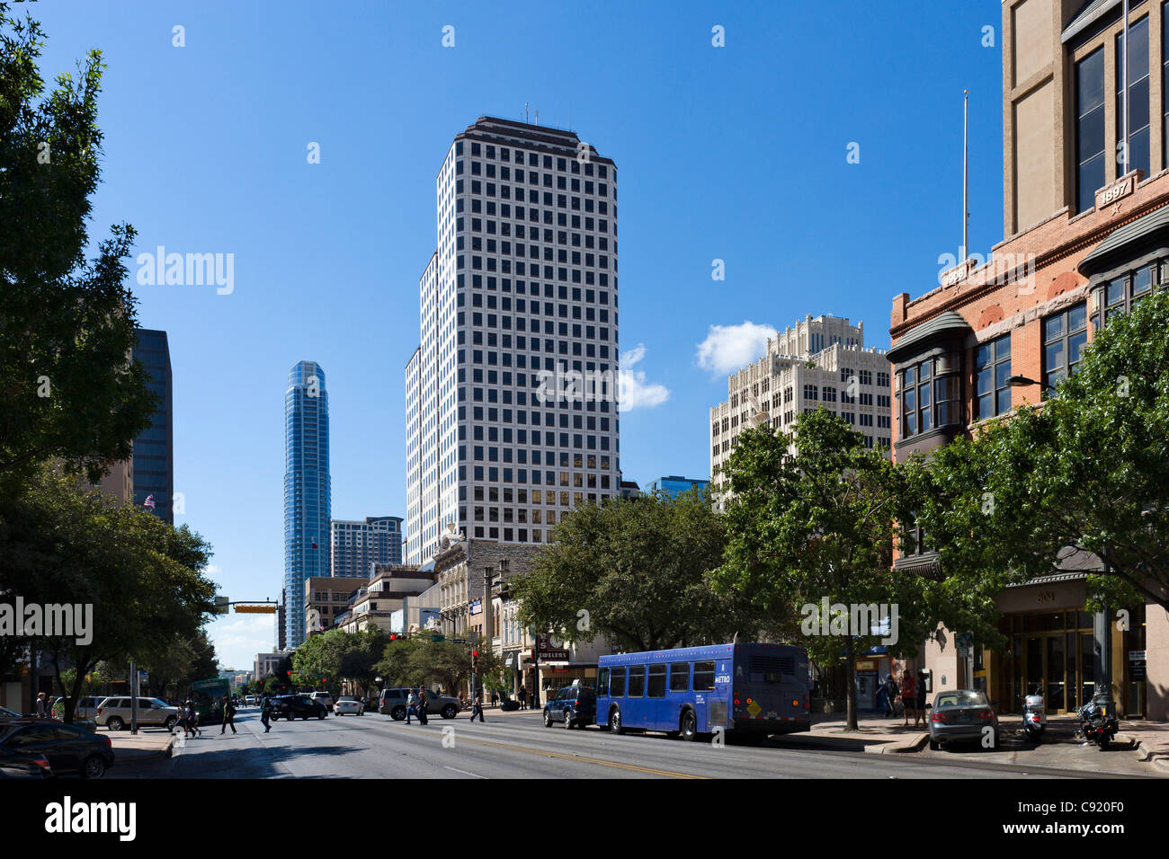 Congress Avenue in historic downtown Austin, Texas, USA Stock Photo - Alamy