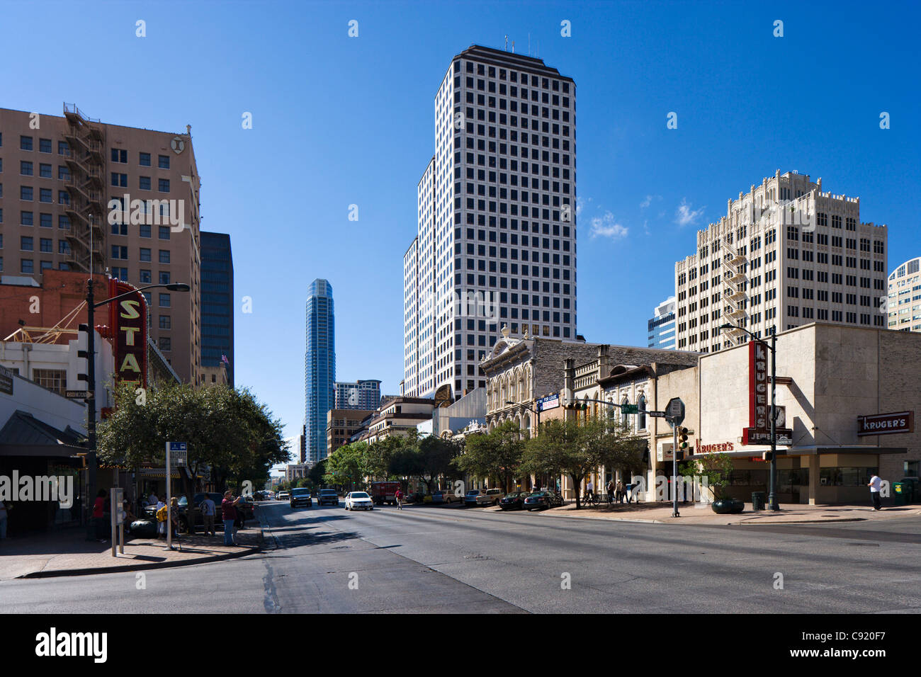 Congress Avenue in historic downtown Austin, Texas, USA Stock Photo - Alamy