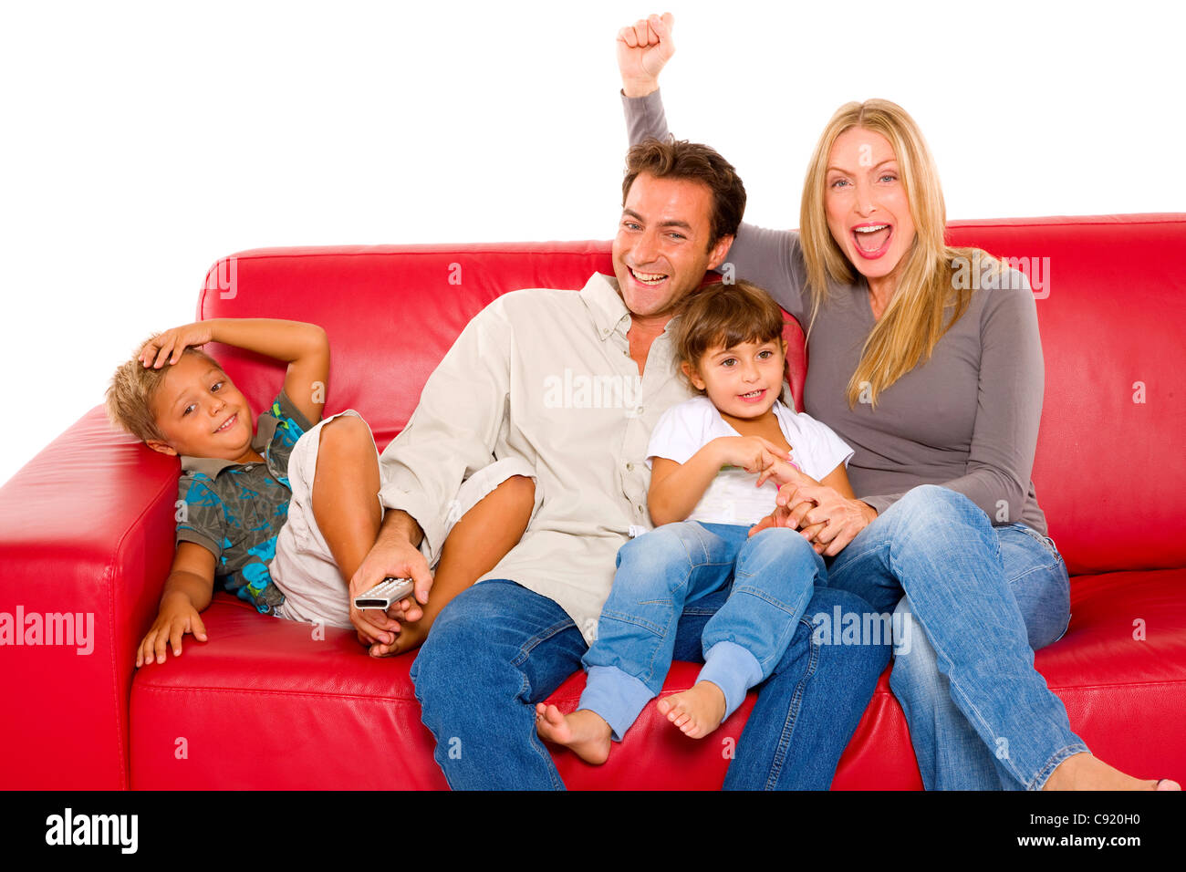 family with two children Stock Photo - Alamy