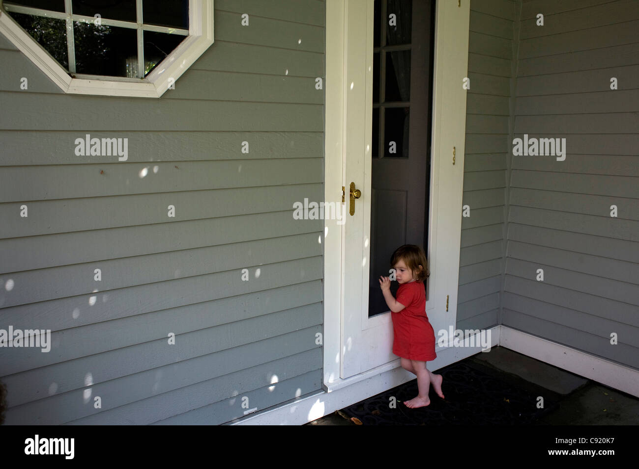 A child outside her new home in New Canaan, Connecticut. November 17 ...