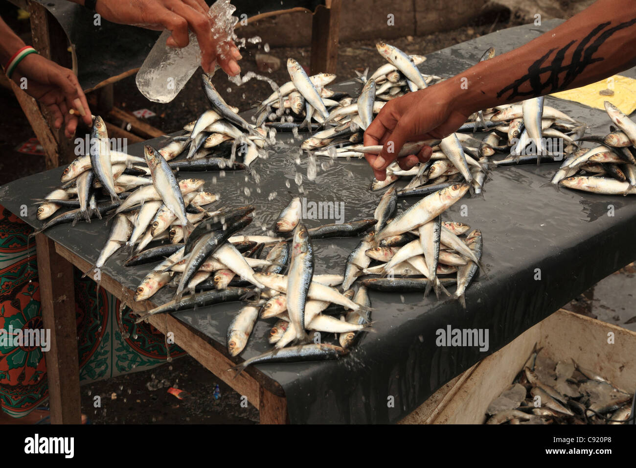 Fishermen sell the fresh fish catches on market stalls throughout the ...