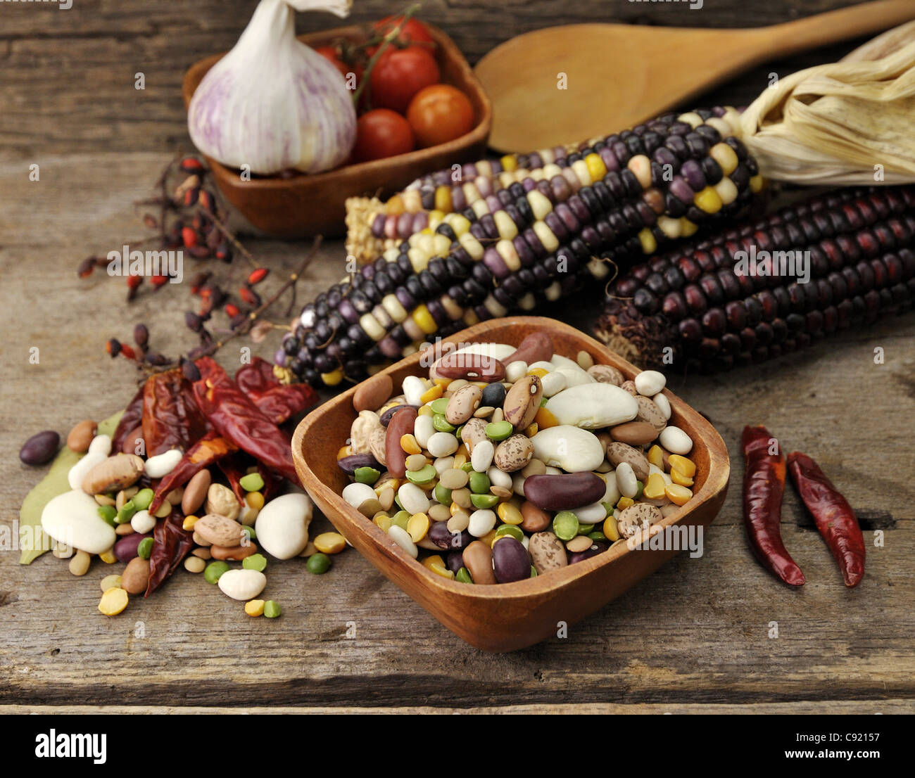 Colorful Mix Of Beans, Lentil, Green And Yellow Peas Stock Photo - Alamy