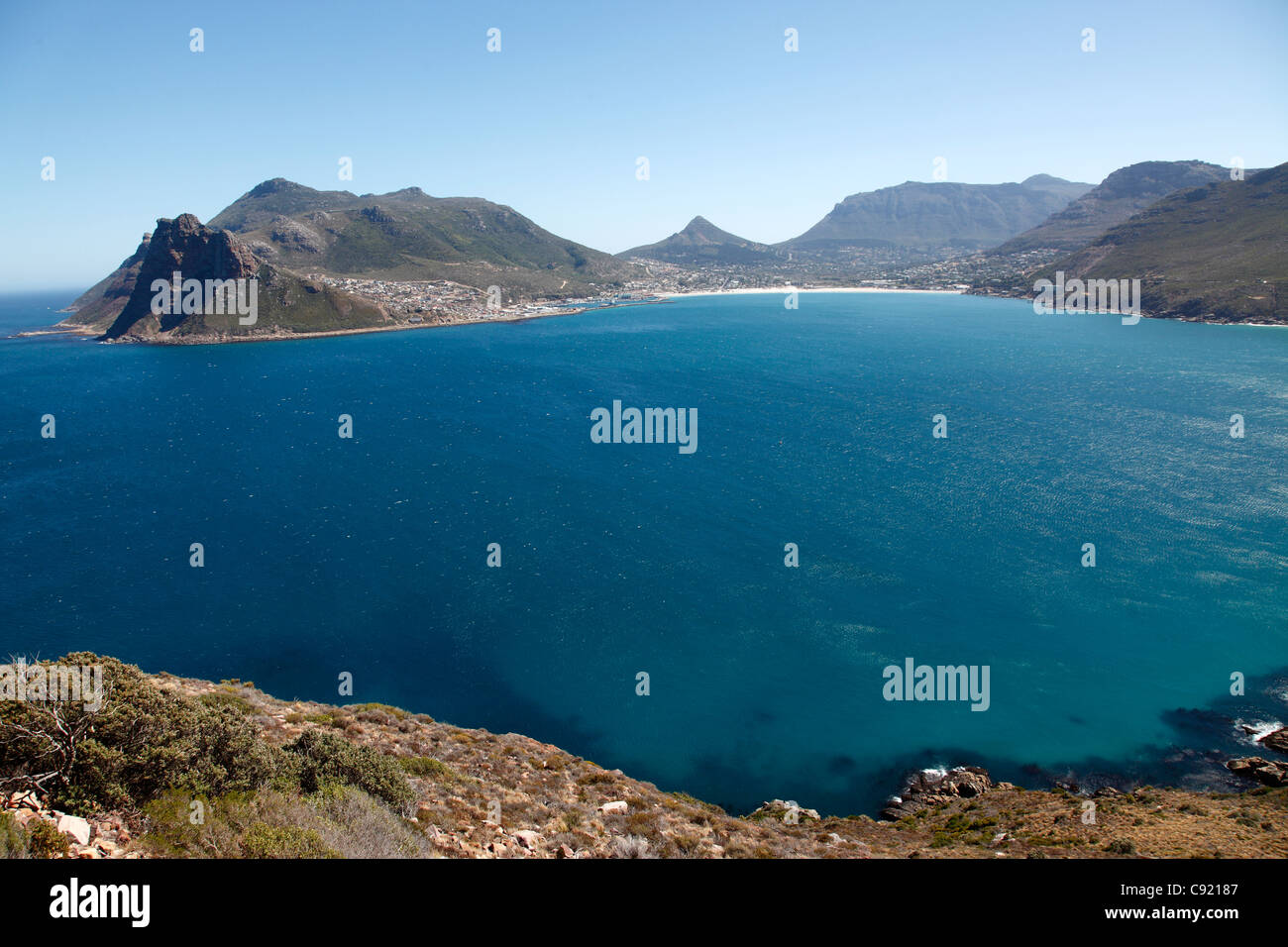 The view of Hout Bay from Chapmans Peak Stock Photo - Alamy