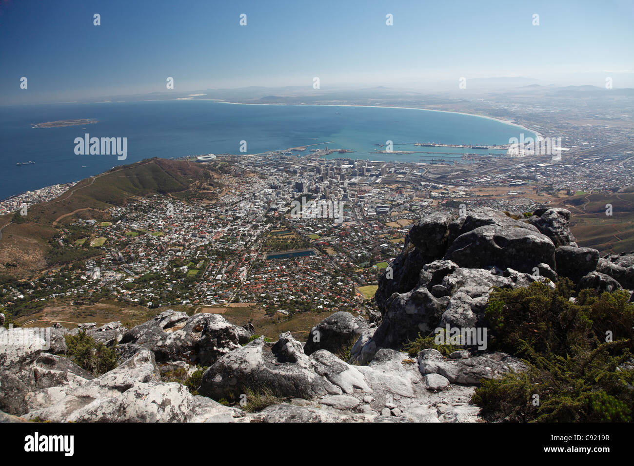 View from top of Table Mountain Stock Photo - Alamy