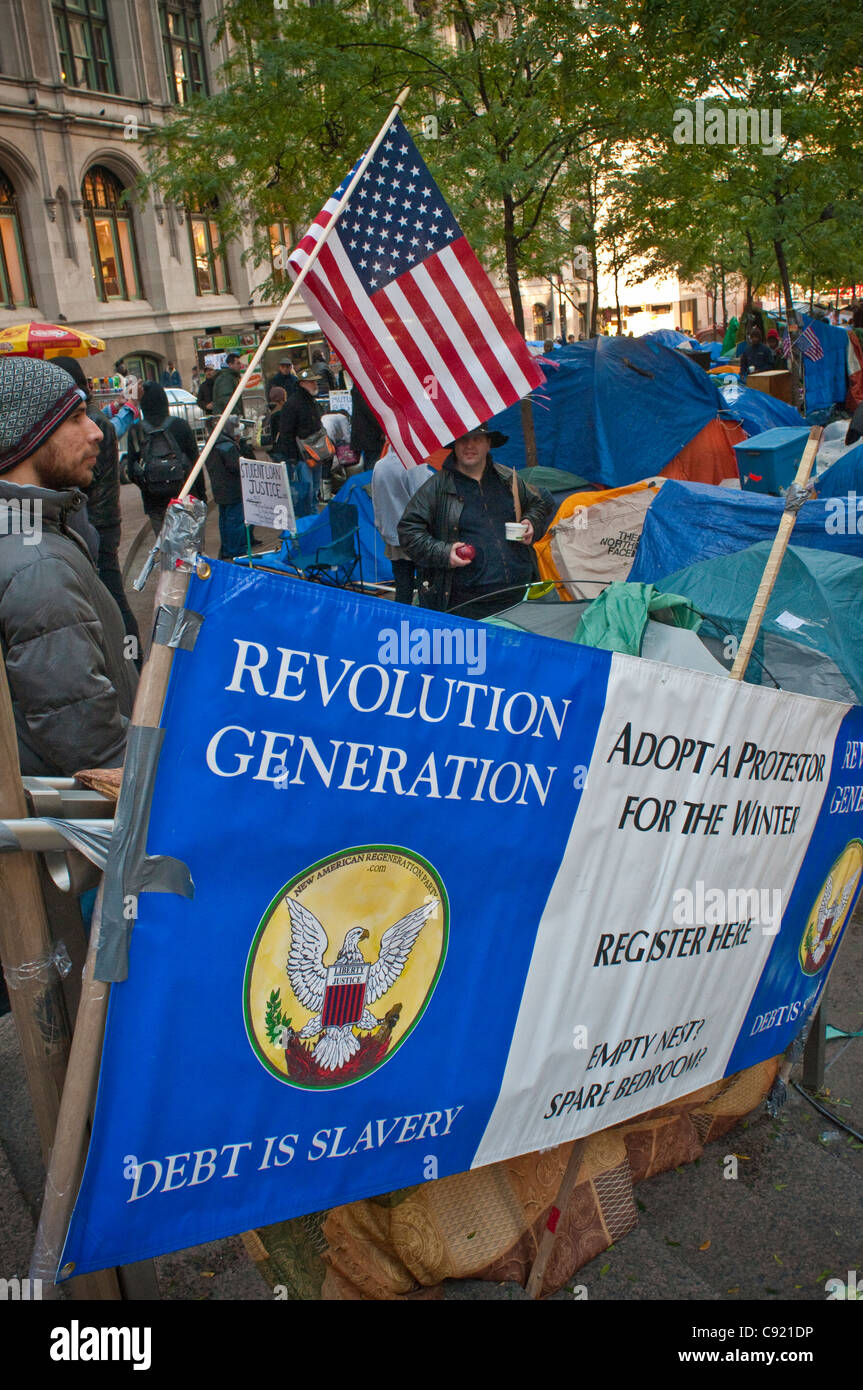 Occupy Wall Street OWS protest demonstration, Zuccotti Park, Manhattan ...