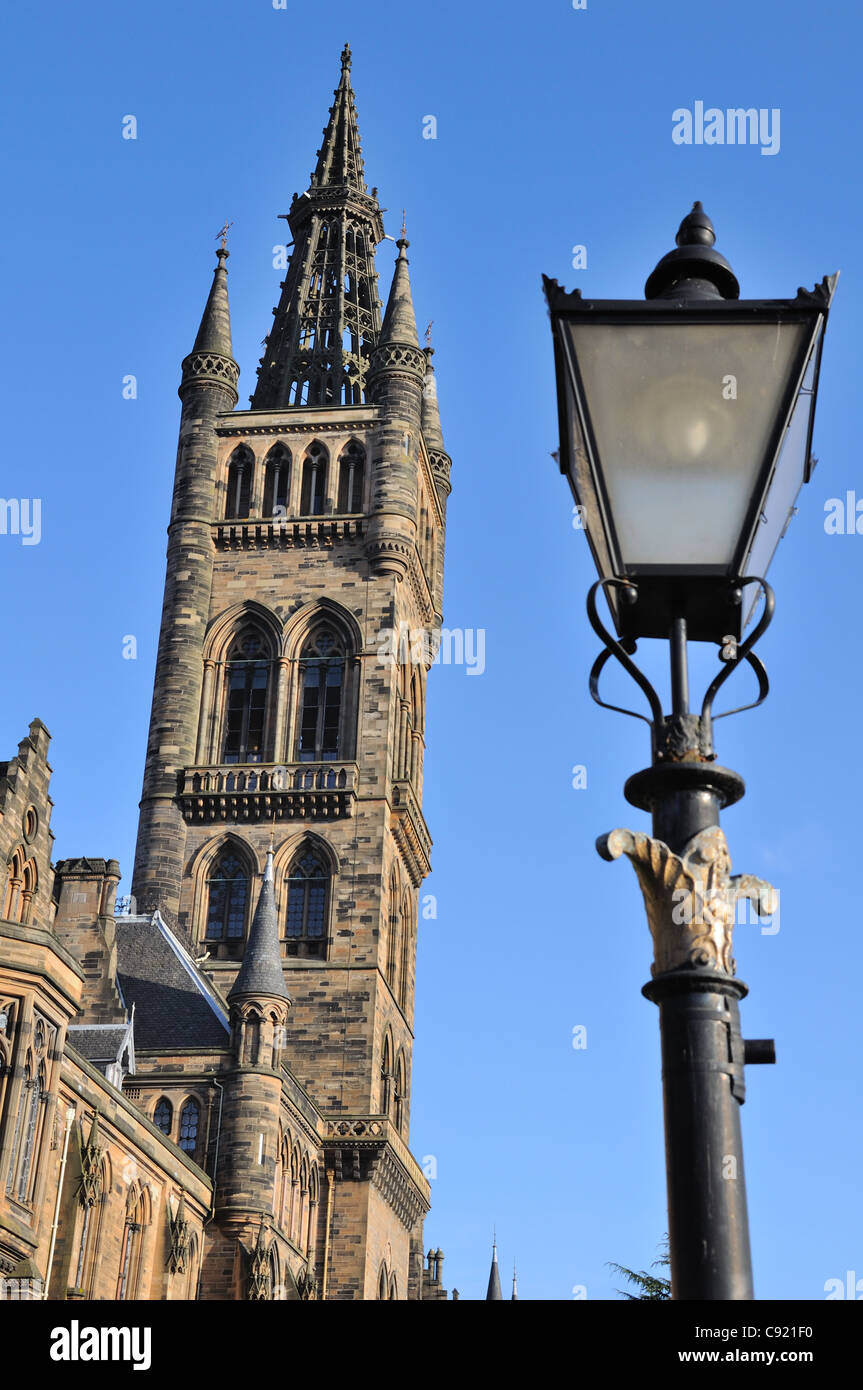 City of Glasgow university bell tower of Gothic style in Glasgow Stock ...