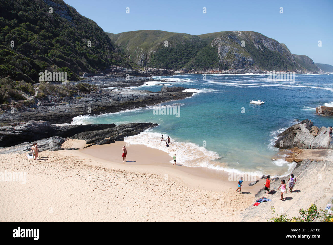 The beach at Tsitsikamma National Park part of the coastal reserve on ...