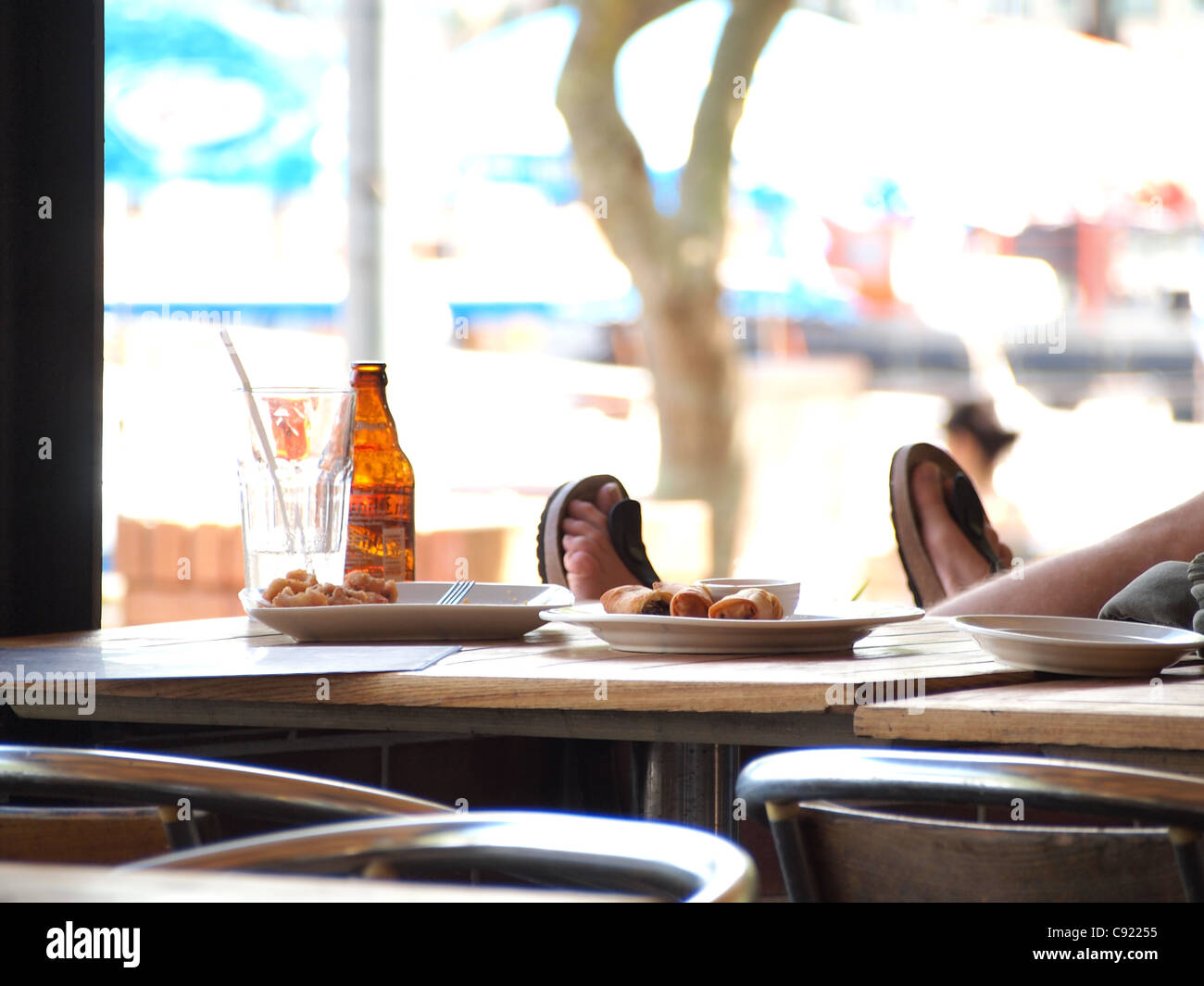 Afternoon tea in a outdoor cafe Stock Photo - Alamy