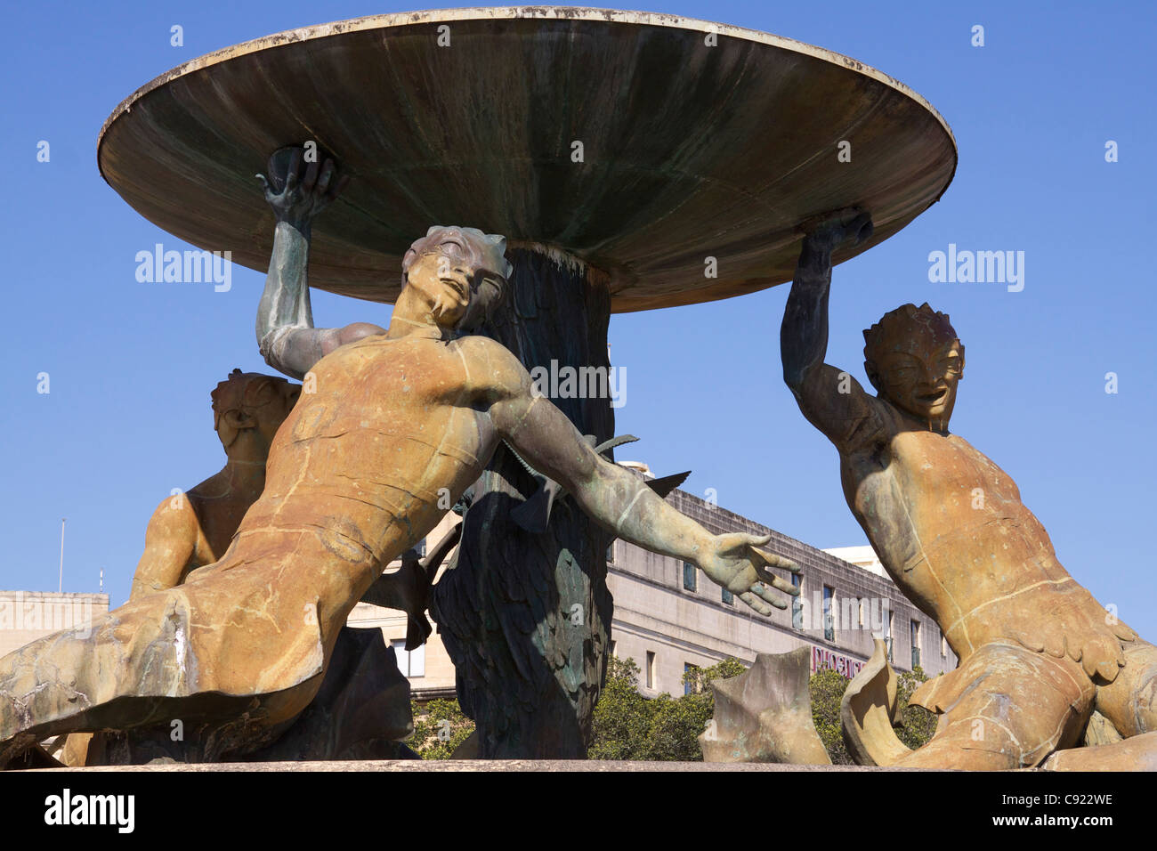 Triton Fountain sculpted by Maltese sculptor Vincent Apap in 1959 in ...