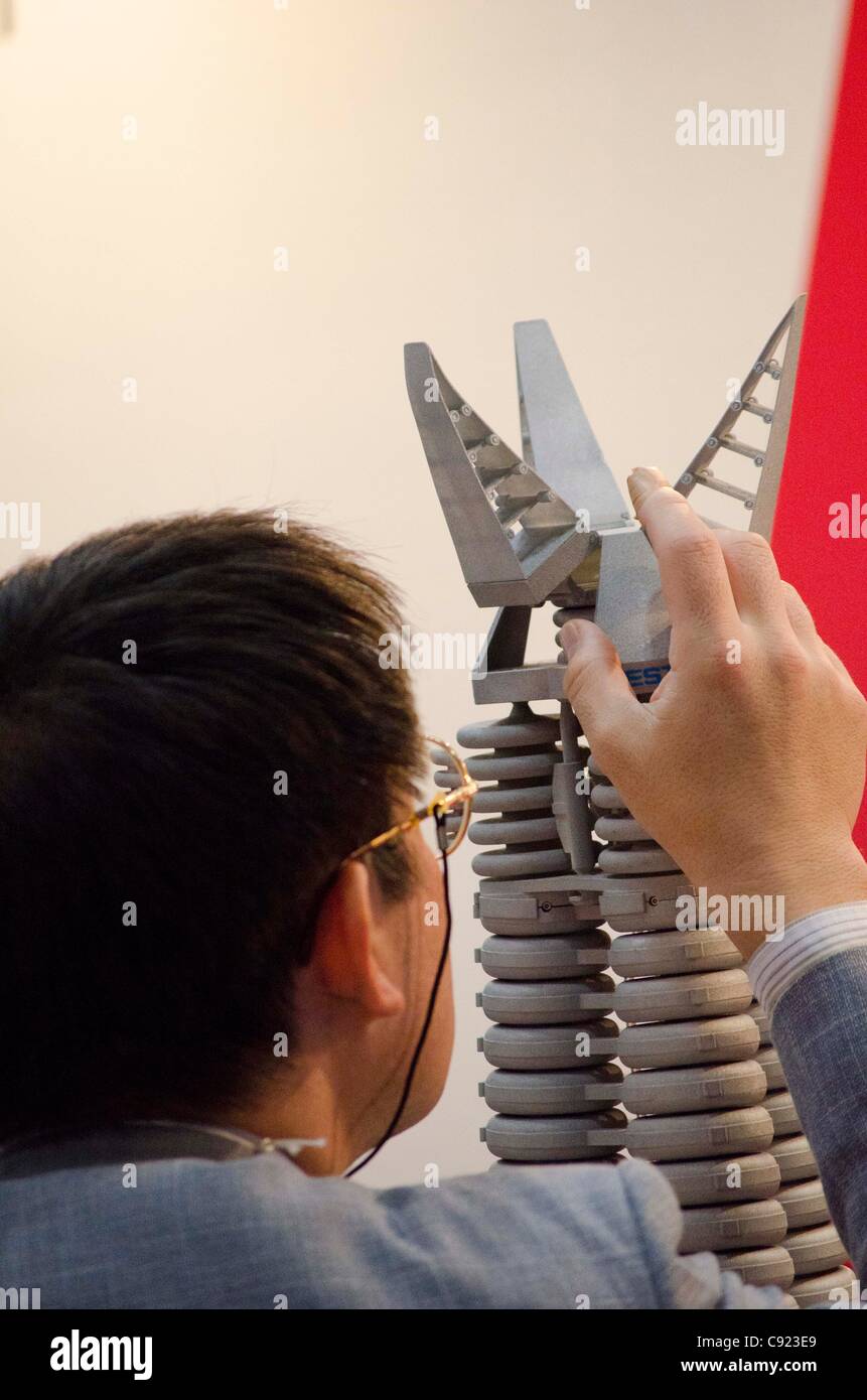 November 9th, 2011 : Tokyo, Japan. A newly invented robot is displayed ...