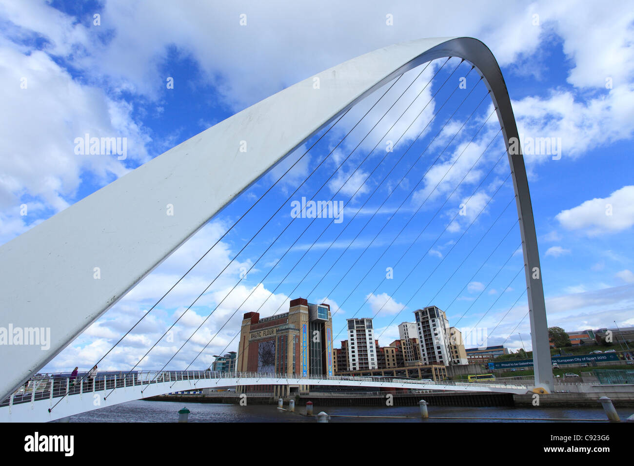 The Gateshead Millennium Bridge is a pedestrian and cyclist tilt bridge ...