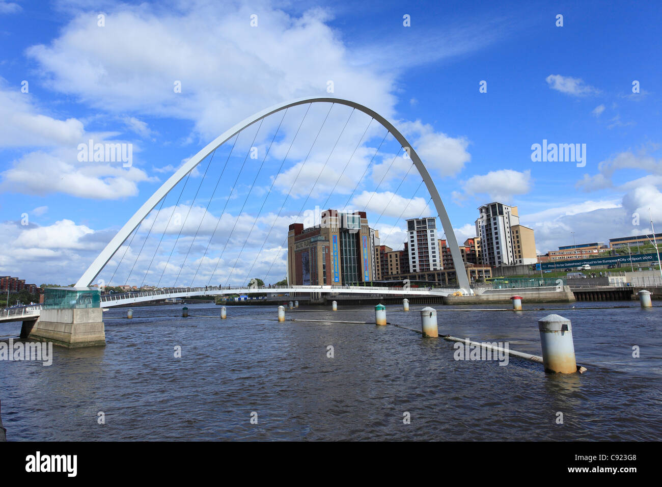 The Gateshead Millennium Bridge is a pedestrian and cyclist tilt bridge ...