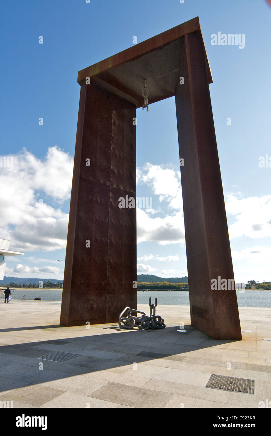 There is a large sculpture Revolution 1974 made of metal in the harbour ...
