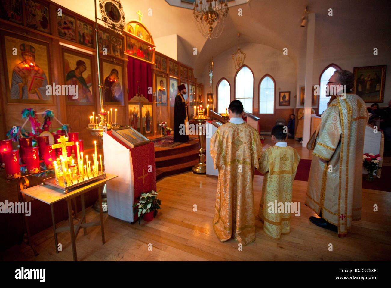 Priest gives sermon at the Holy Resurrection Russian Orthodox Church ...