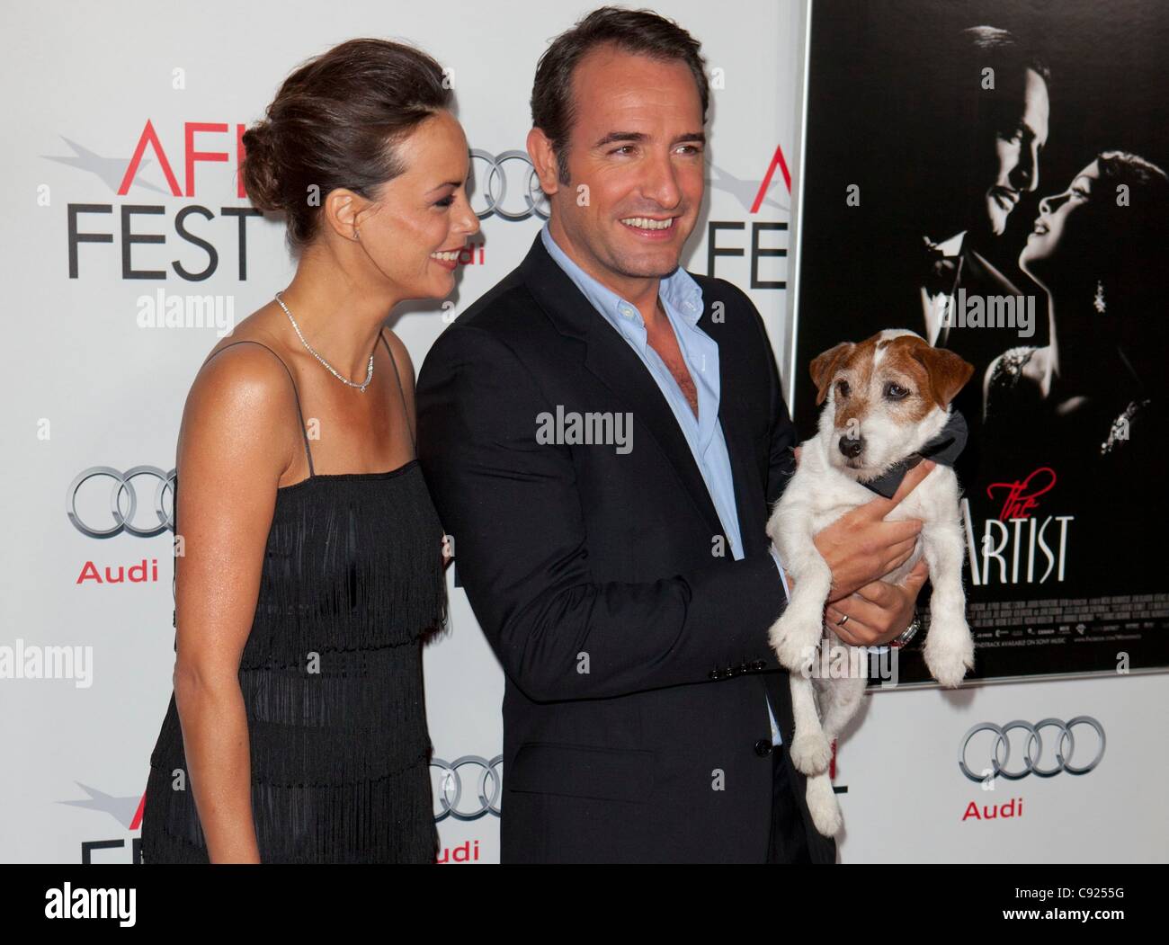 Berenice Bejo, Jean Dujardin, Uggie the dog at arrivals for THE ARTIST ...