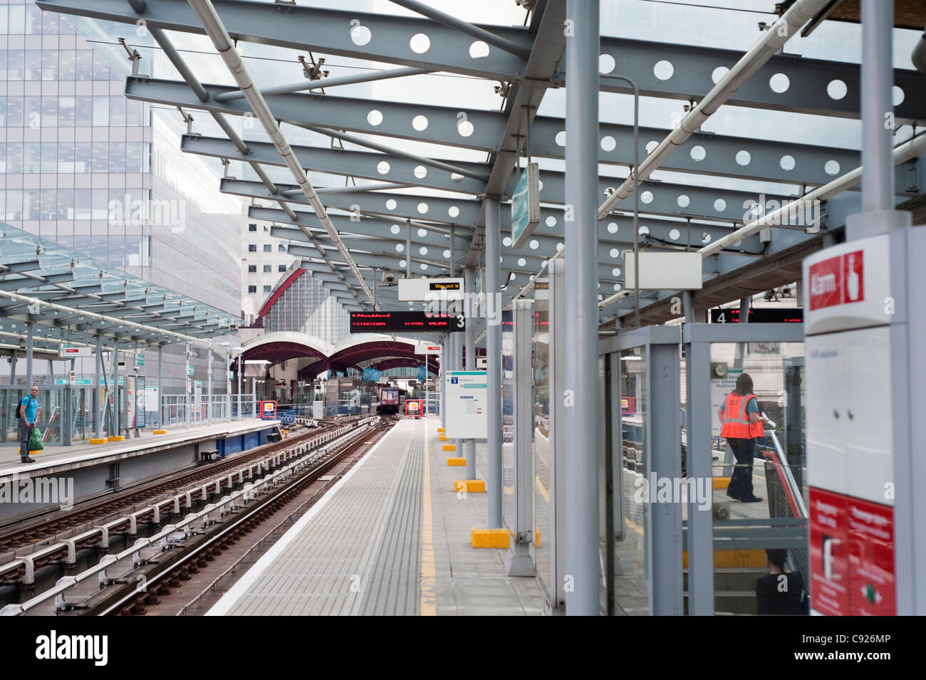 The platform at West India Dock Station. This is on the Docklands Light ...