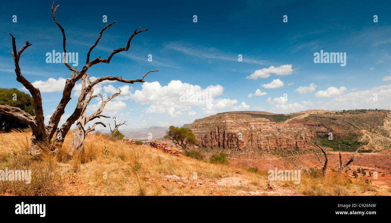 Spectacular panoramic views from the rock-hewn church of Debre Tsion ...