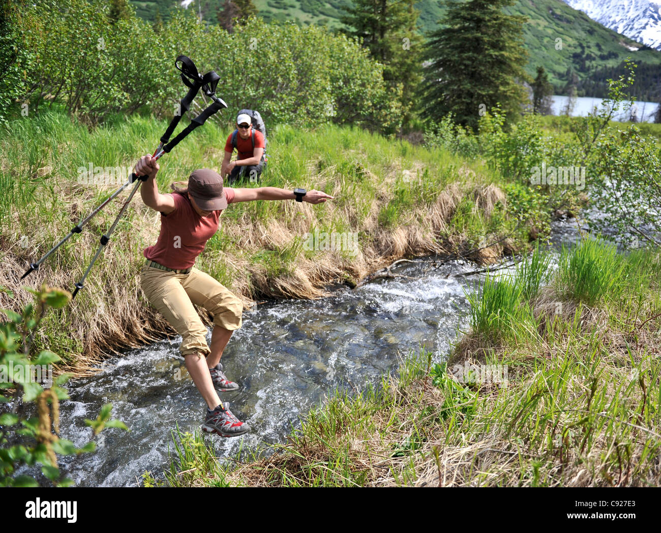 Women walking along lake in hi-res stock photography and images - Alamy