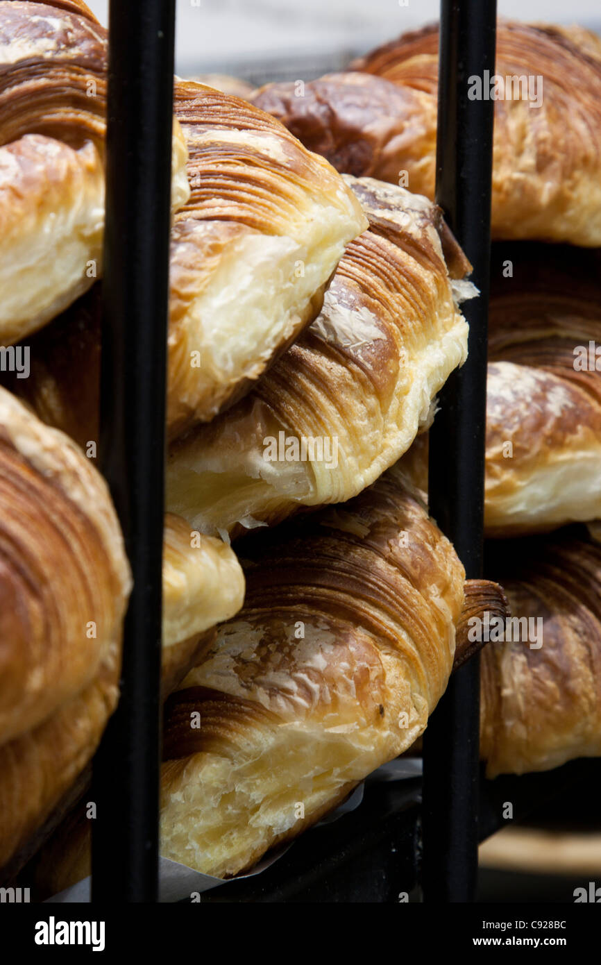 Fresh croissants at bakery Stock Photo - Alamy