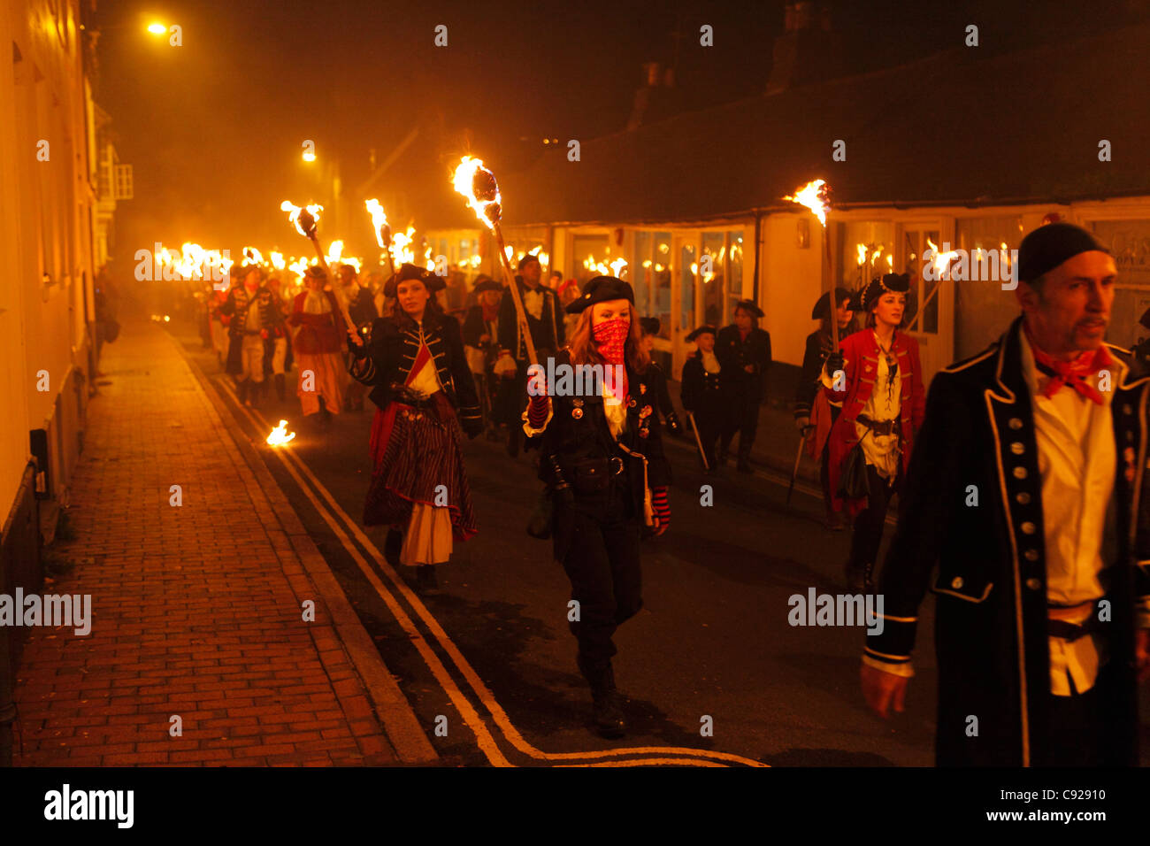 The quirky annual Lewes Bonfire Night festival held on bonfire night ...