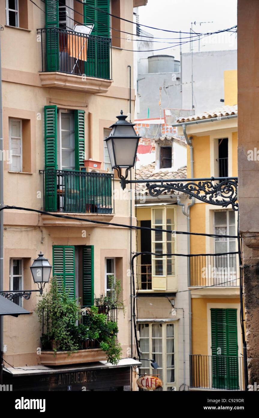 Building in old town, Palma De Mallorca, Spain, Europe Stock Photo - Alamy
