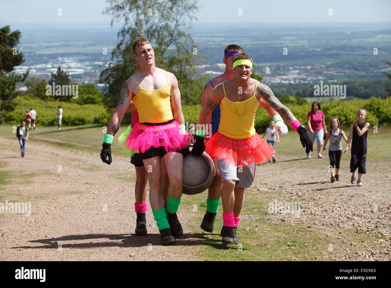 The quirky annual Wrekin Barrel Race, held on The Wrekin, near Telford ...