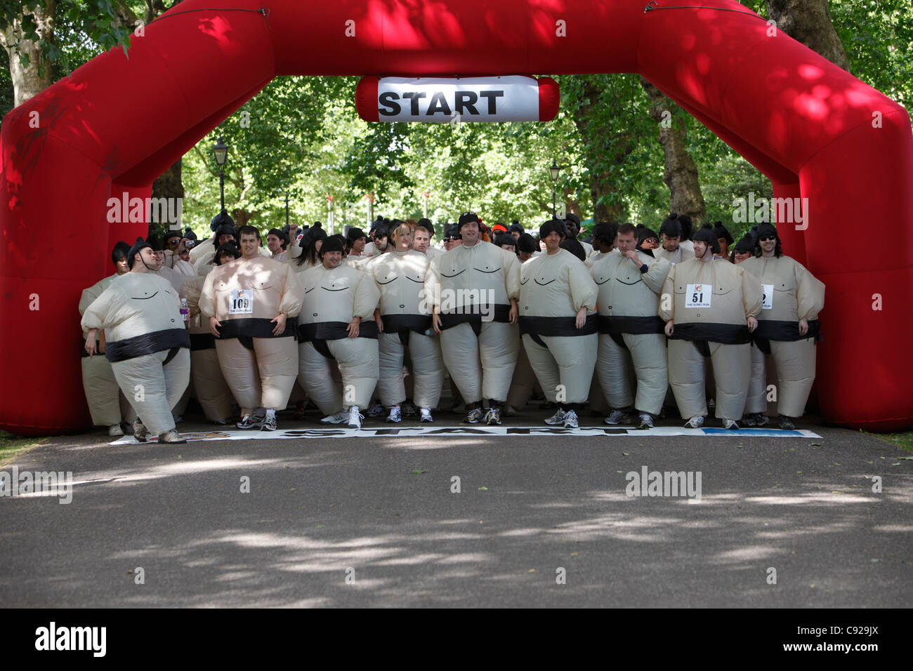 The quirky annual Sumo Run held on a weekend in June, in Battersea Park ...