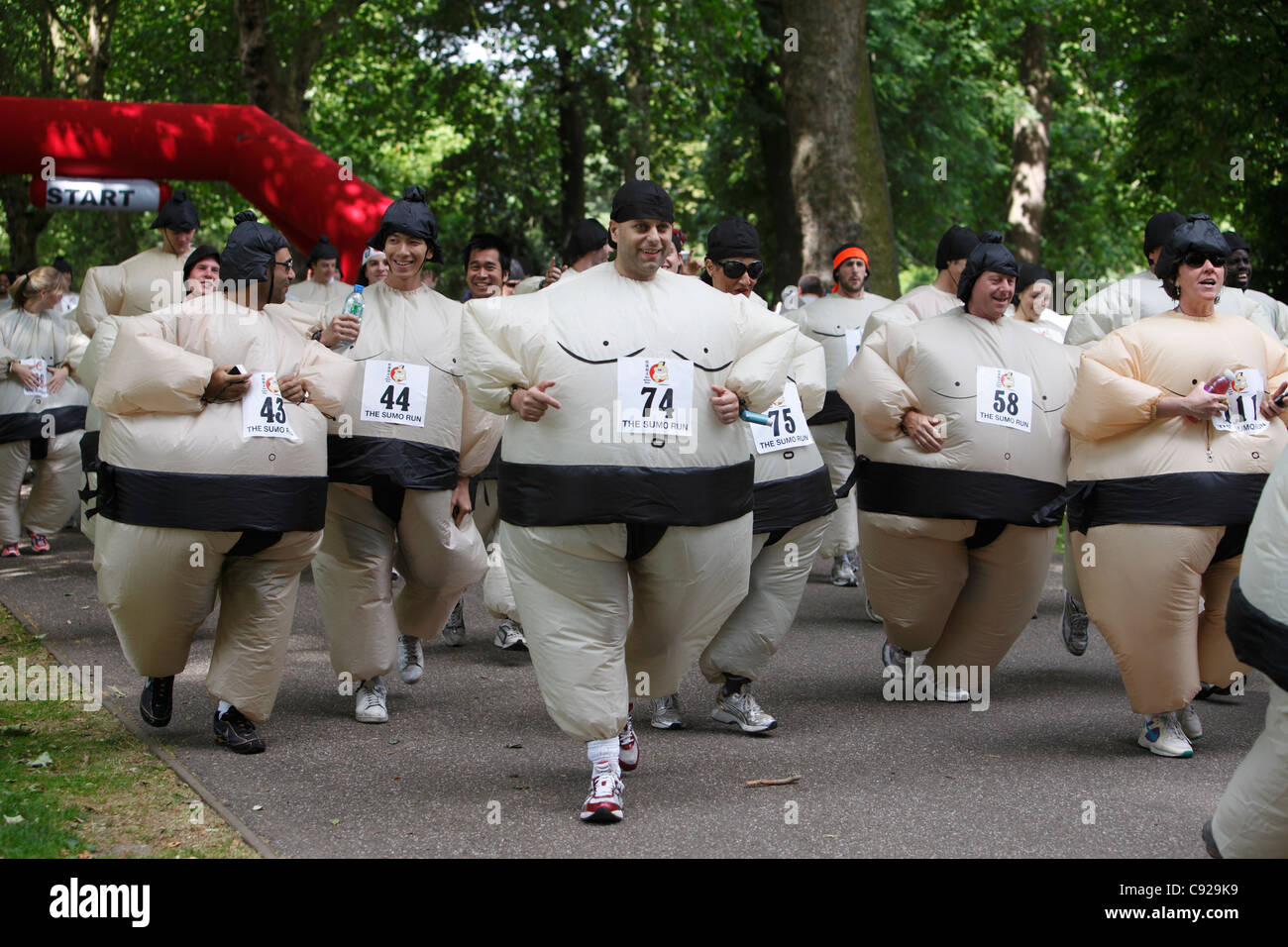 The quirky annual Sumo Run held on a weekend in June, in Battersea Park ...