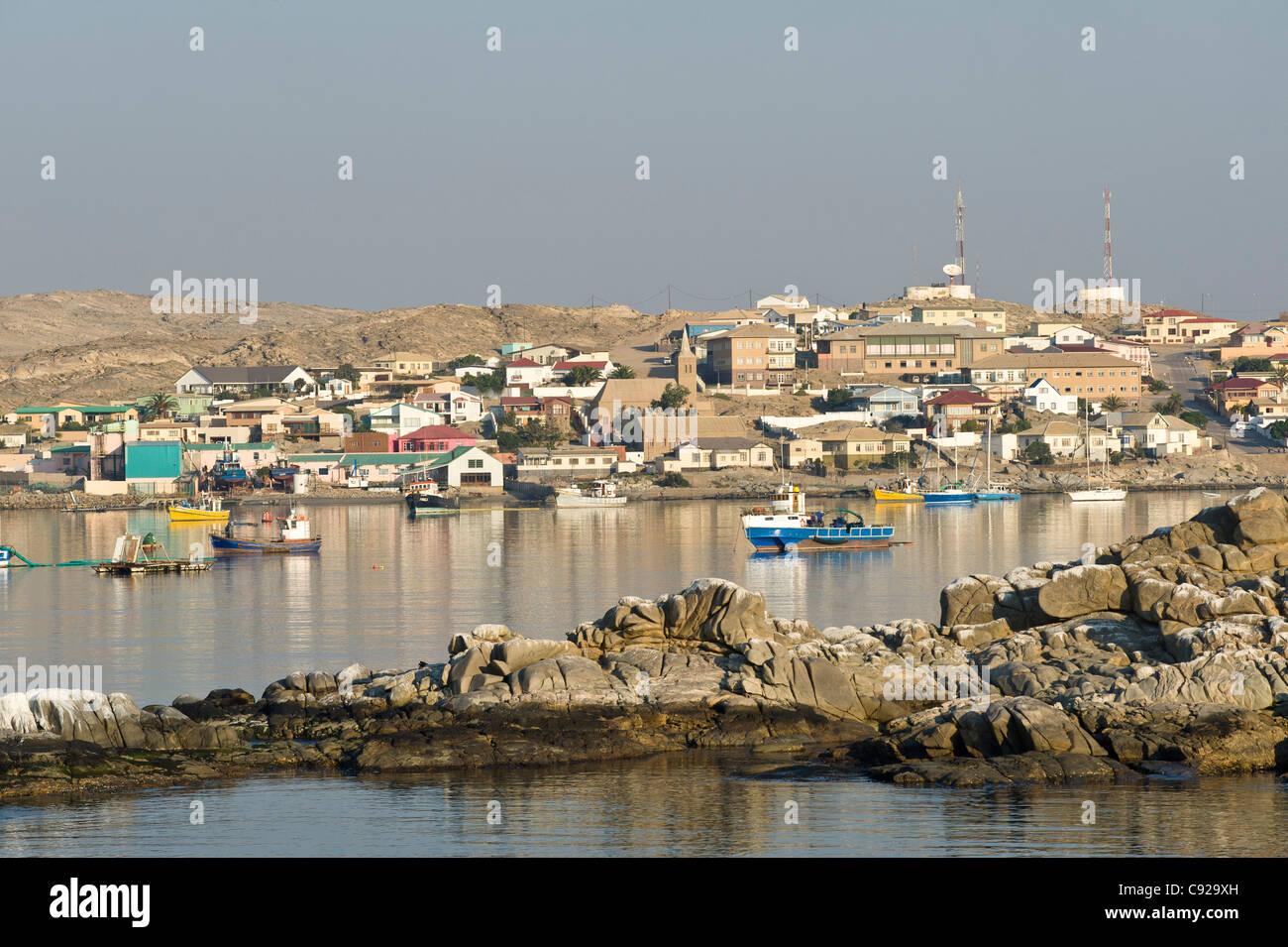 Luederitz harbor and parts of the town Namibia Stock Photo - Alamy