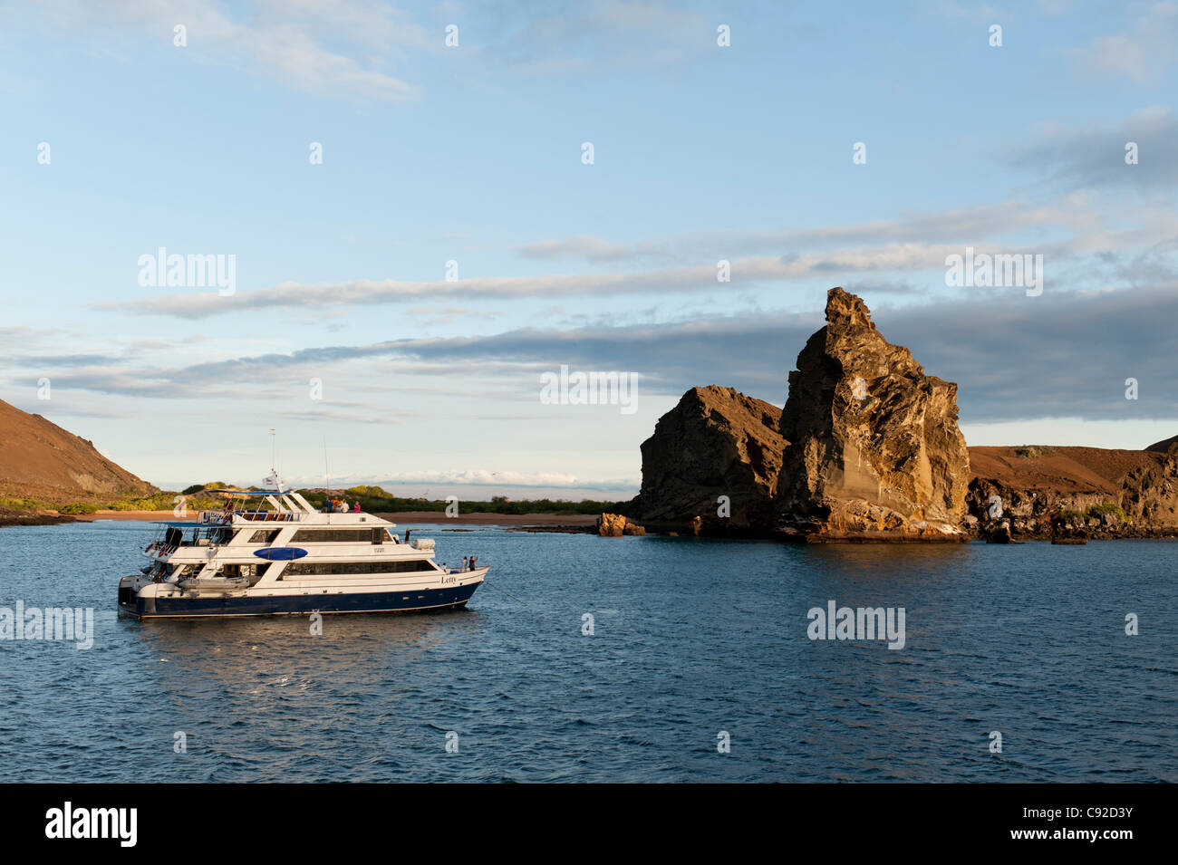 Pinnacle Rock, Bartolome island, Galapagos Islands, Ecuador Stock Photo ...