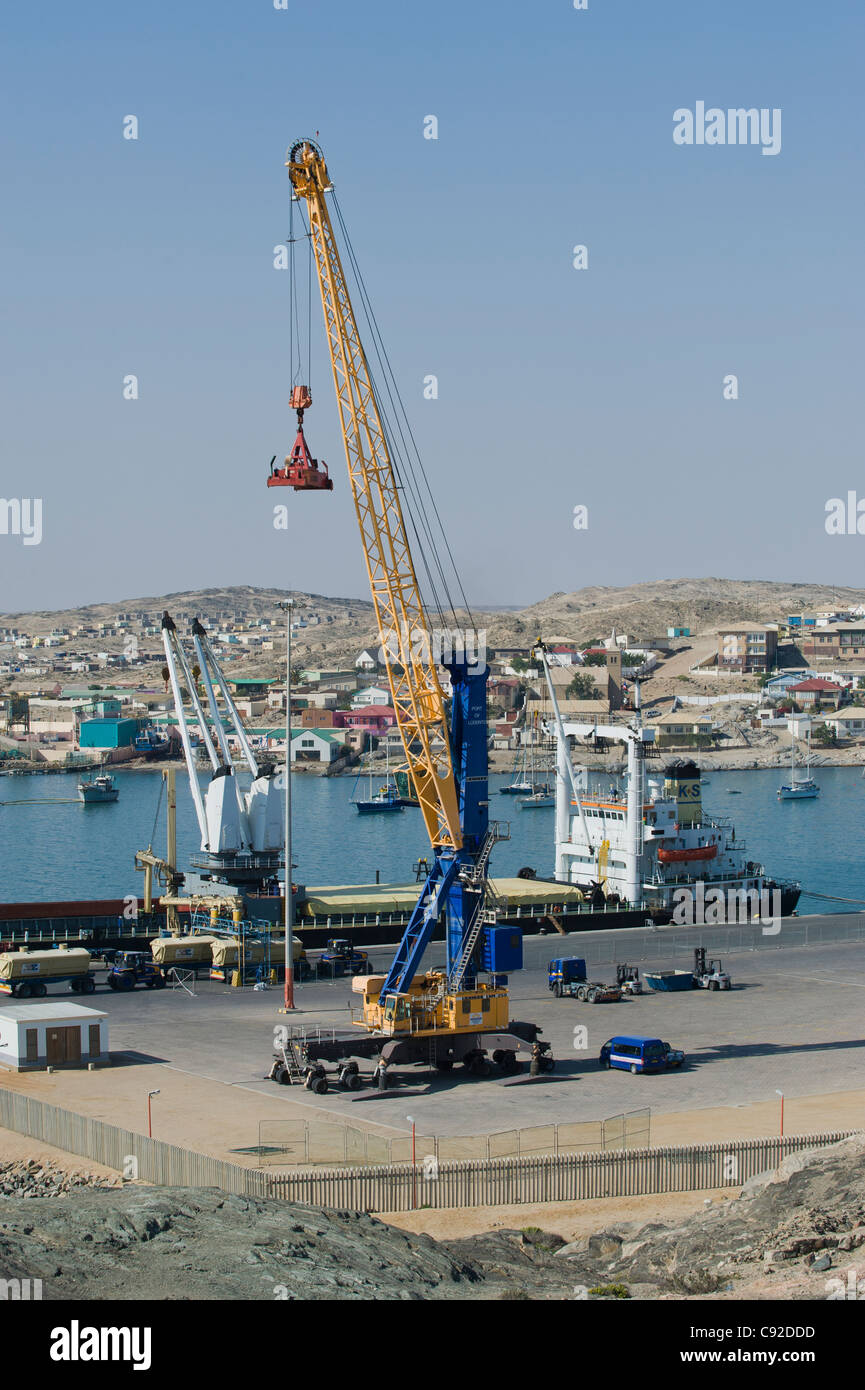 Luederitz harbor and parts of the town Namibia Stock Photo - Alamy