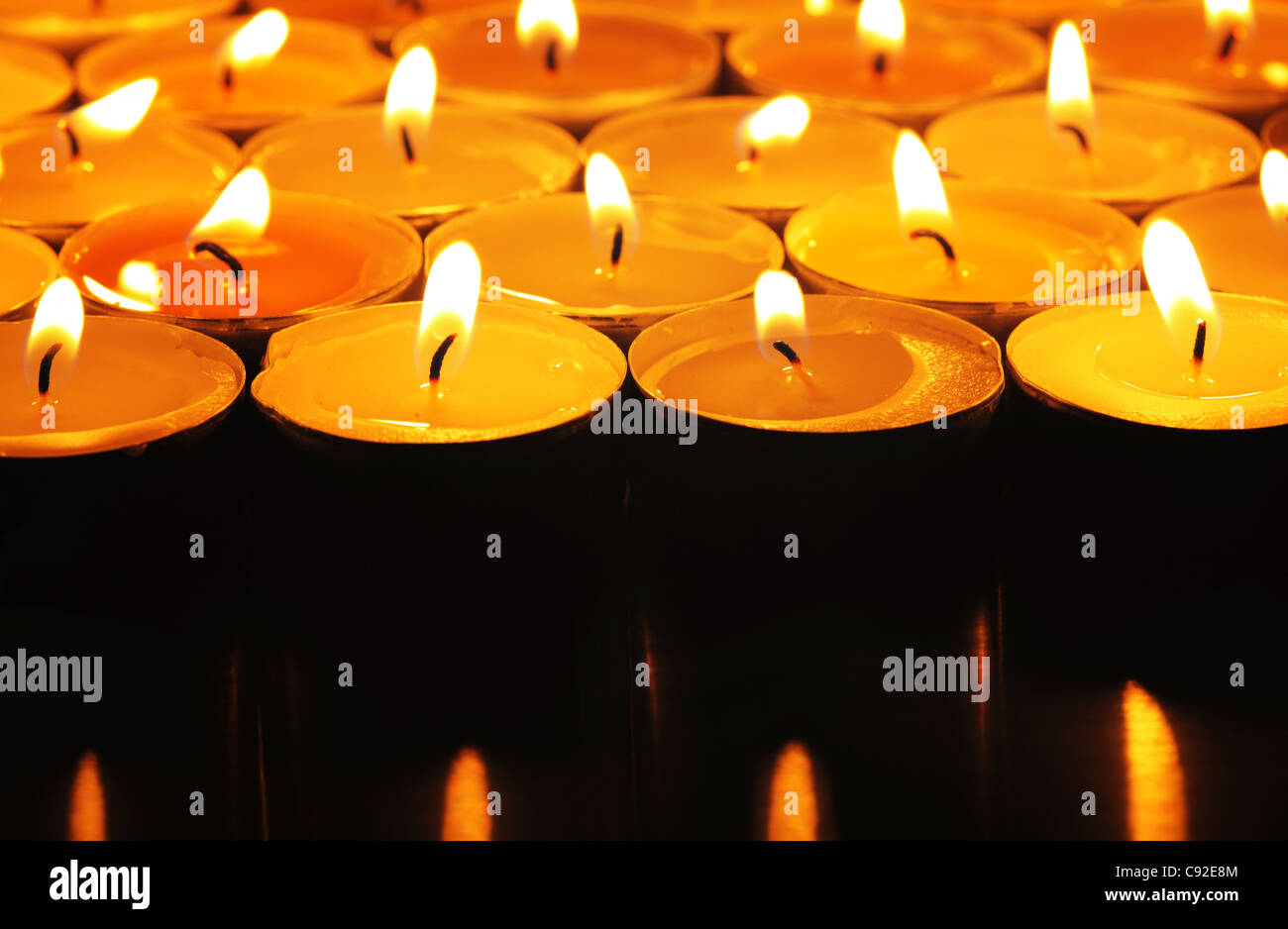 closeup image of little candles Stock Photo - Alamy