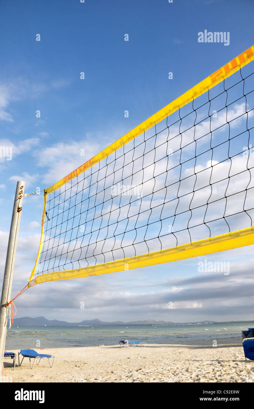Detail of a volleyball net on the beach Stock Photo - Alamy